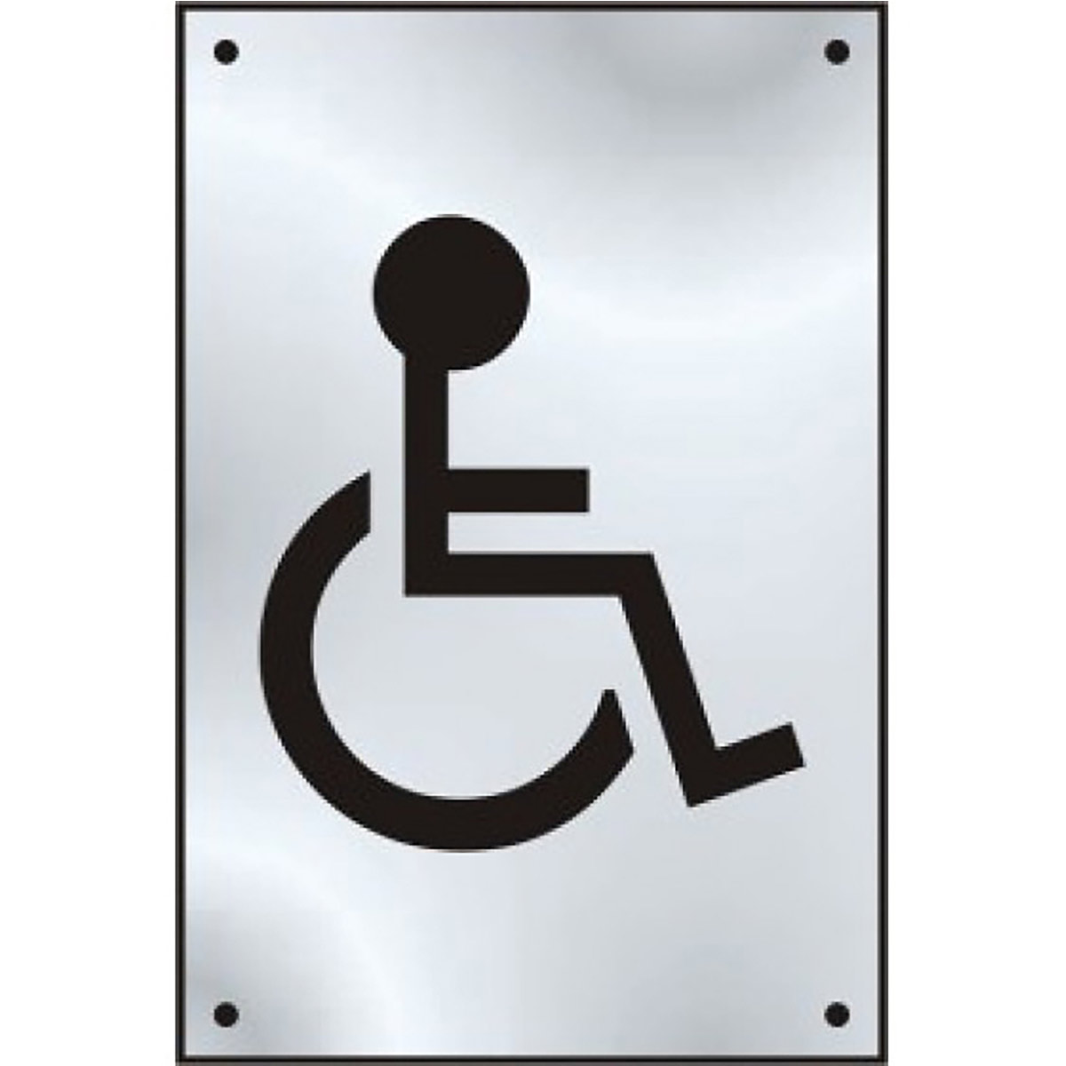 Satin Stainless Steel Disabled Toilet Door Sign 100mm x 150mm ...
