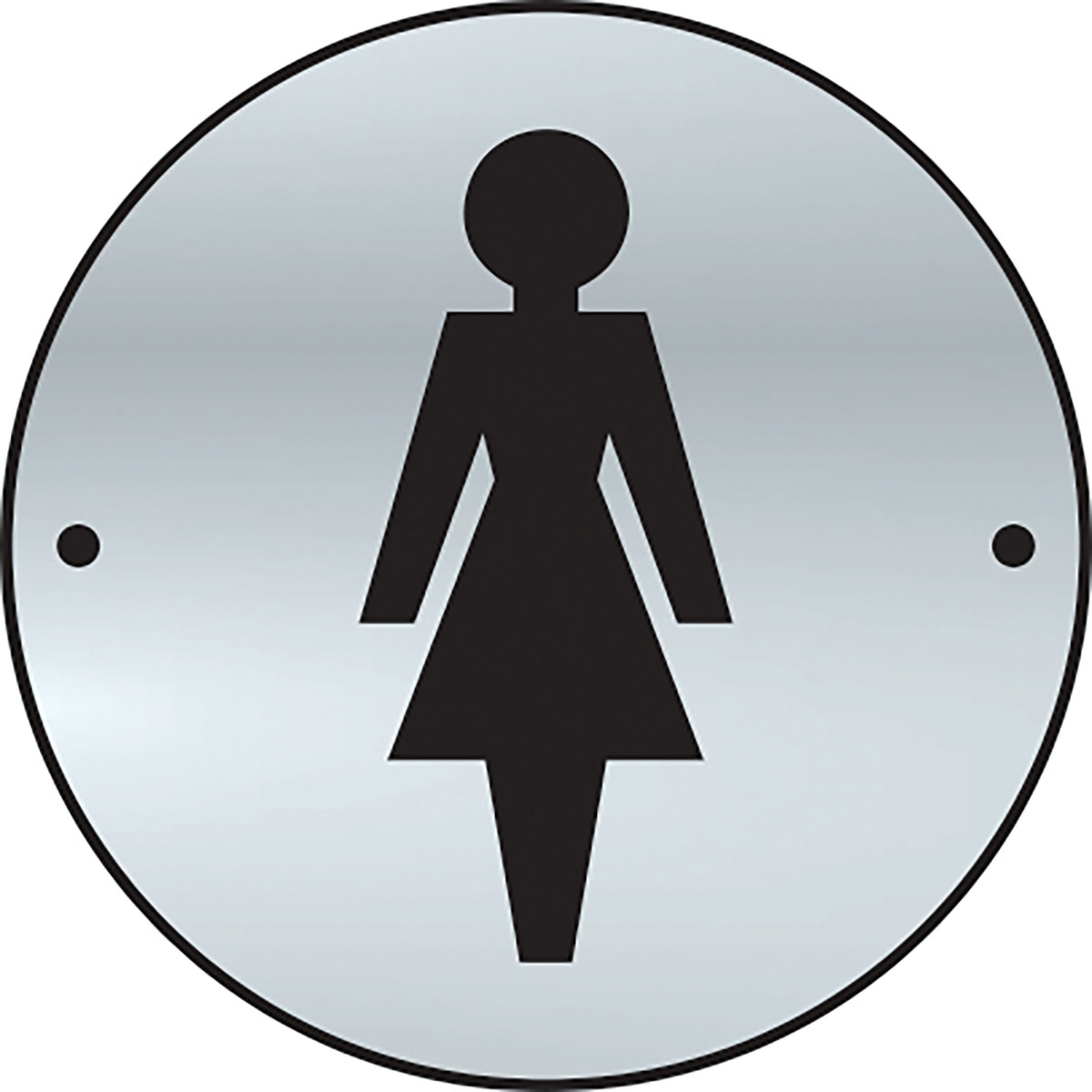Satin Stainless Steel Women’s Toilet Door Disc 75mm | Spectrum ...