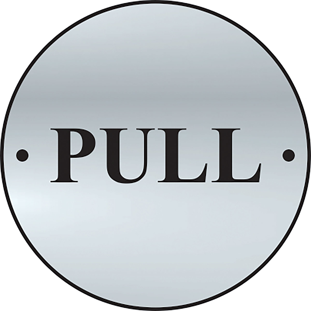 Satin Aluminium "Pull" Door Disc Sign 75mm | Spectrum Industrial ...