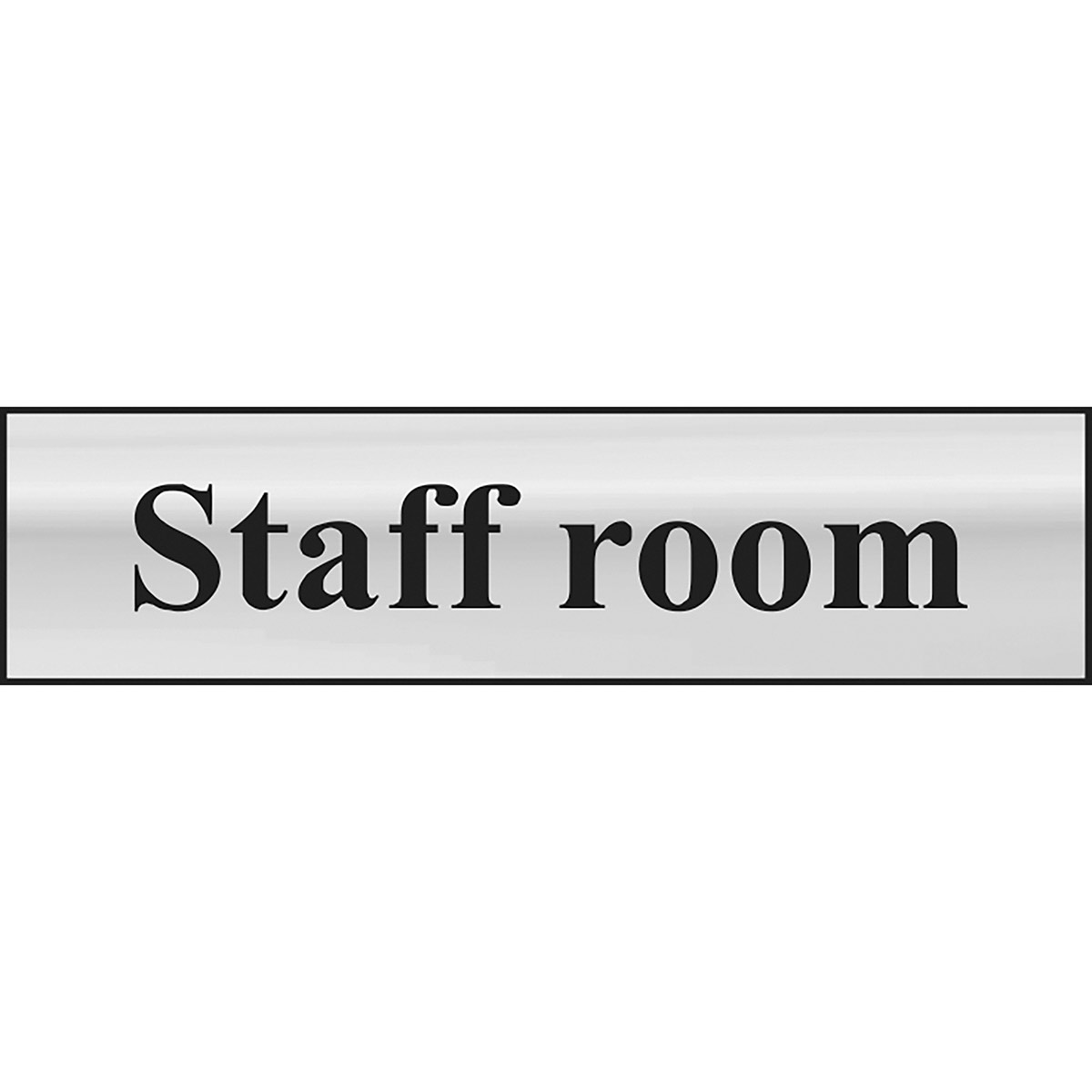 Self-Adhesive Polished Chrome "Staff Room" Sign 200mm x 50mm | Spectrum ...