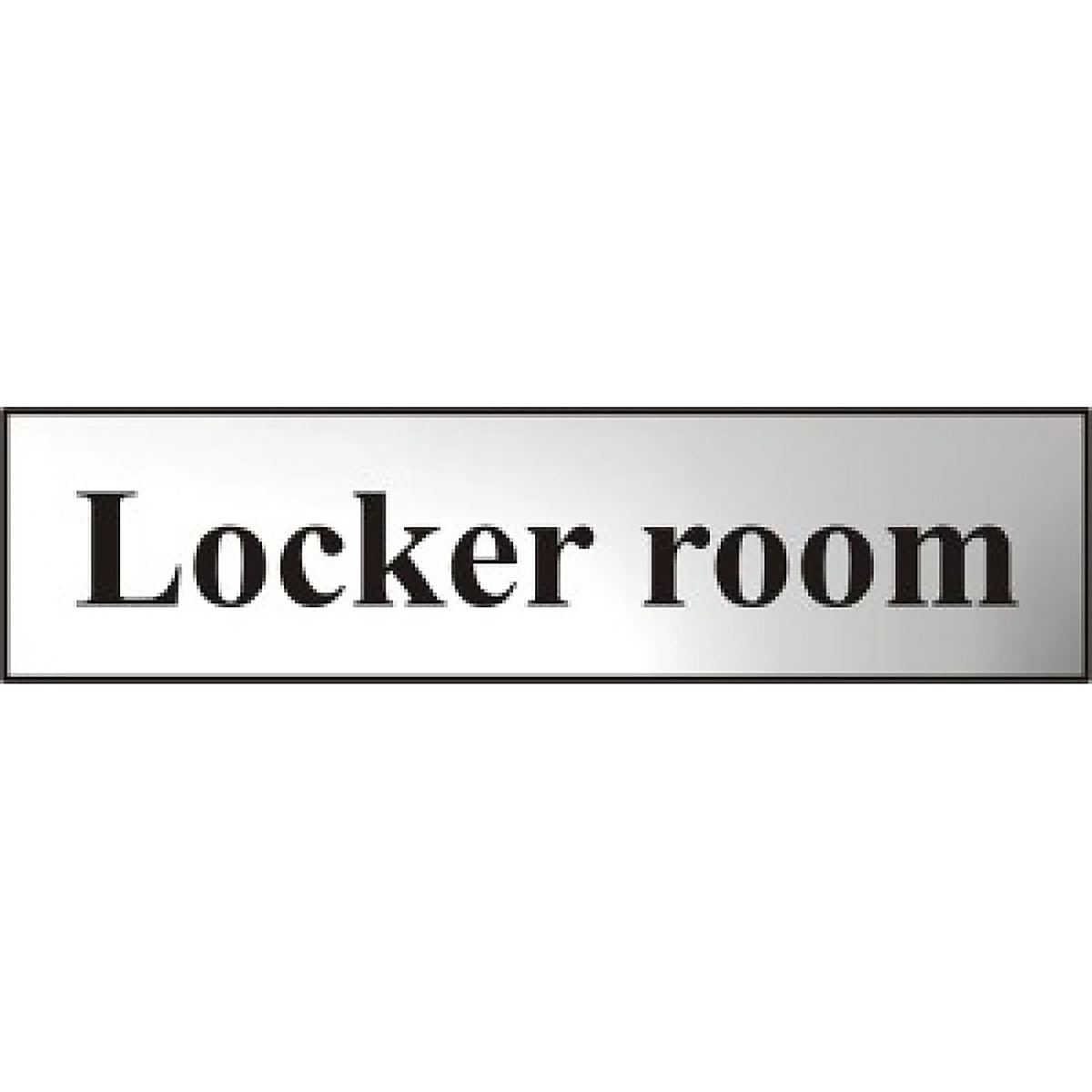 Self-Adhesive Polished Chrome "Locker Room" Sign 200mm x 50mm ...