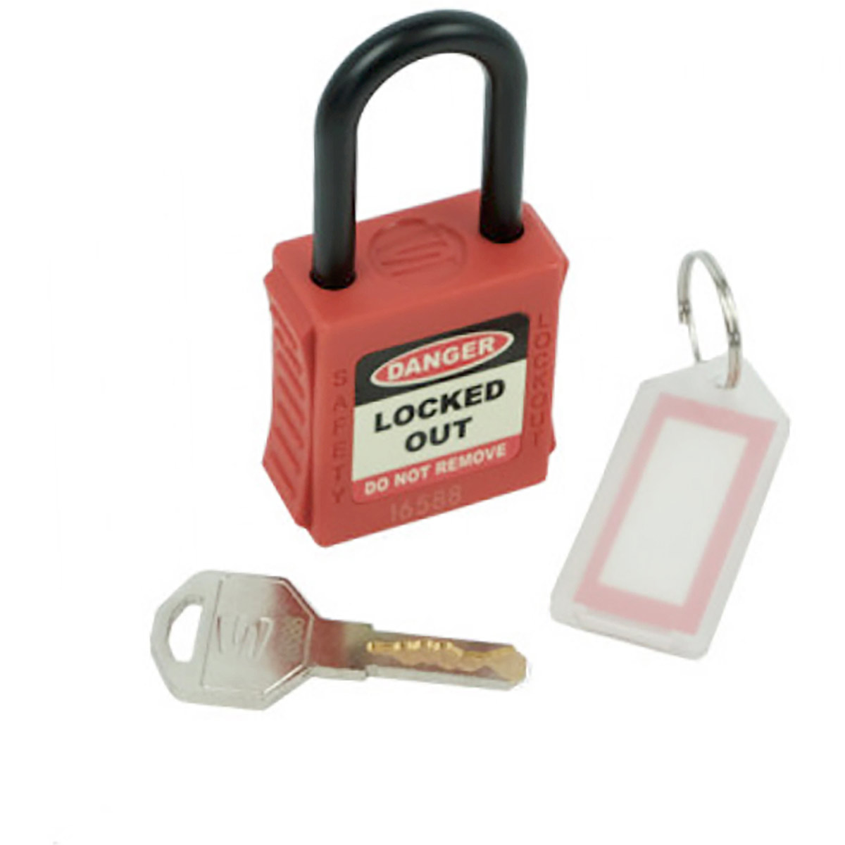 Spectrum Industrial Red Dielectric Nylon-Shackle Safety Lockout Padlock ...