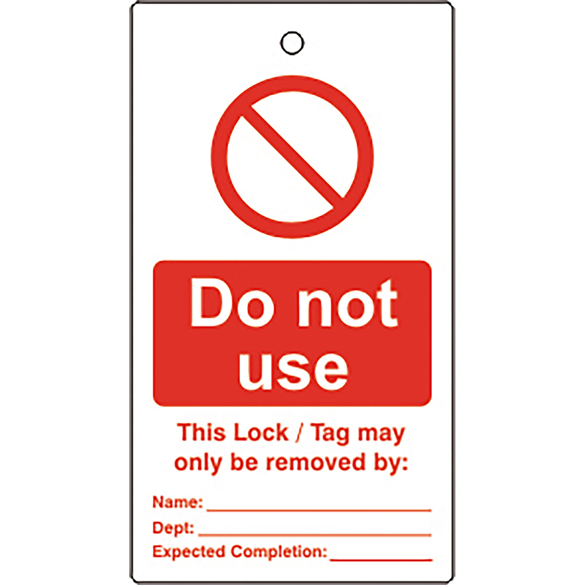 Spectrum Industrial "Do Not Use" Lockout Tags (Pack of 10) | Spectrum ...