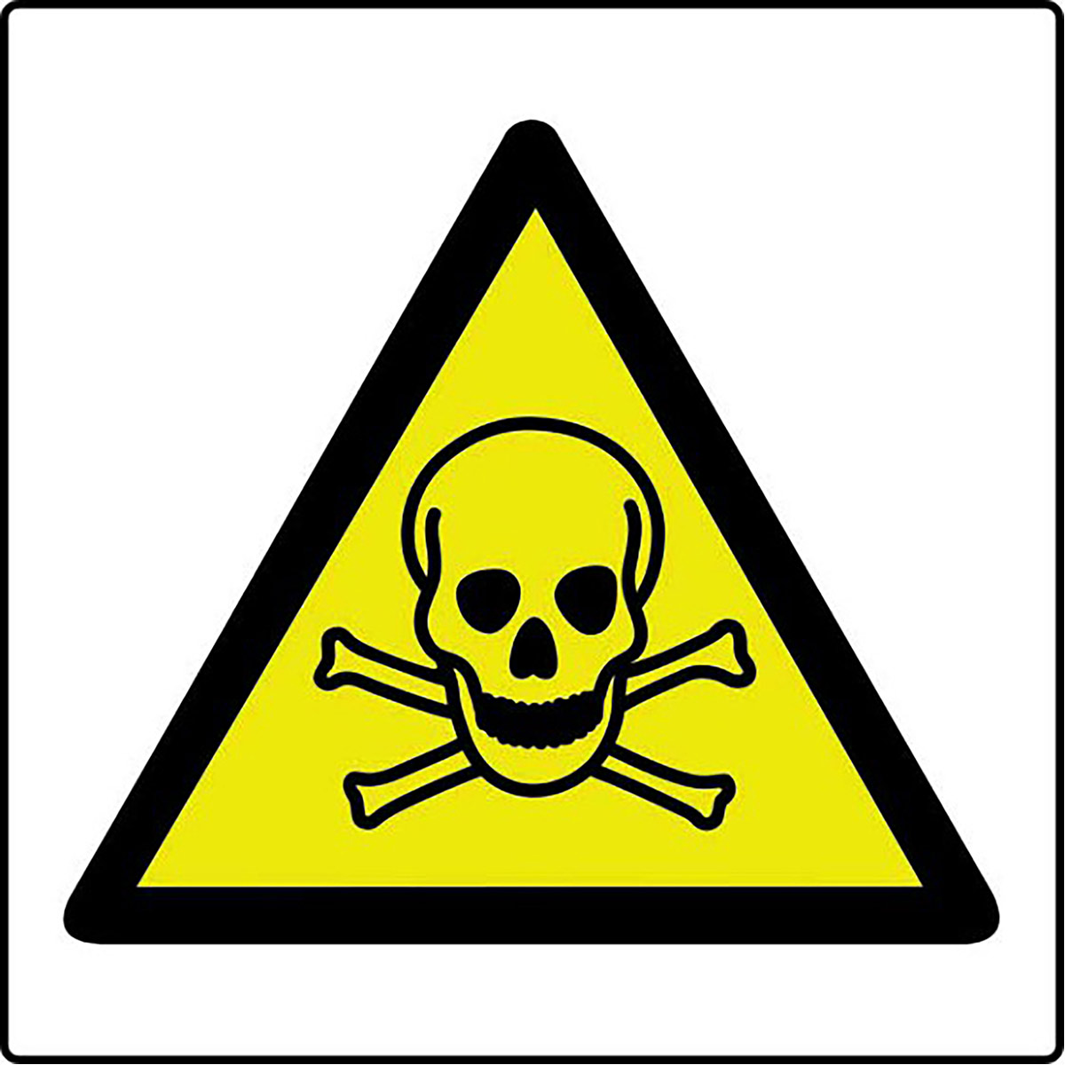 Self-Adhesive Vinyl Toxic Symbol Label (Roll of 250) | Spectrum ...