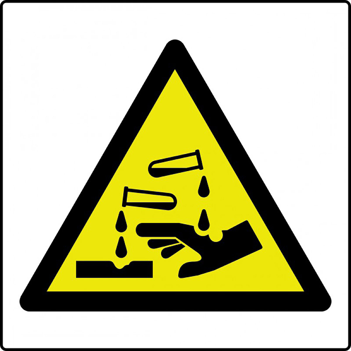 Self-Adhesive Vinyl Corrosive Symbol Label (Roll of 250) | Spectrum ...