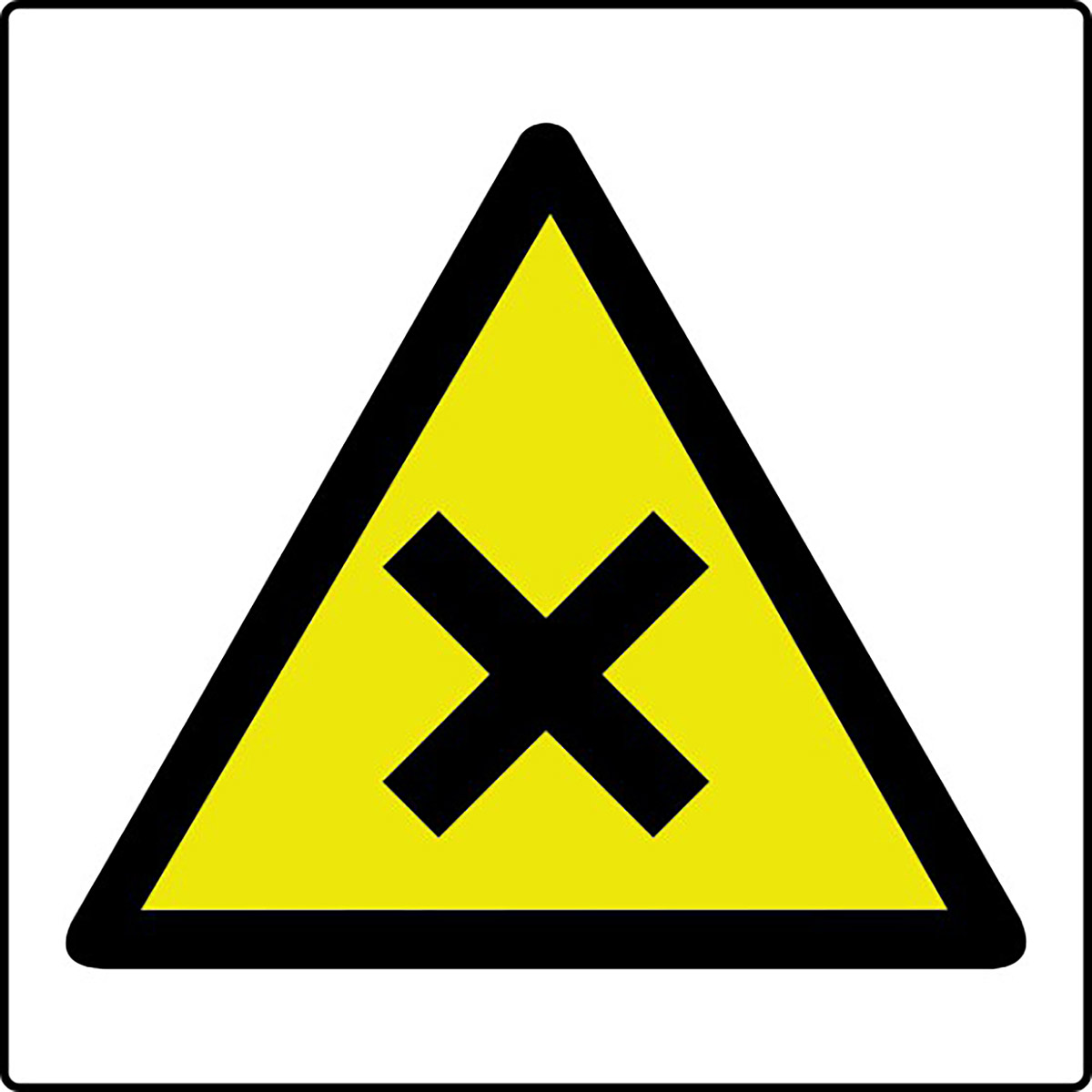 Self-Adhesive Vinyl Irritant Symbol Label (Roll of 250) | Spectrum ...