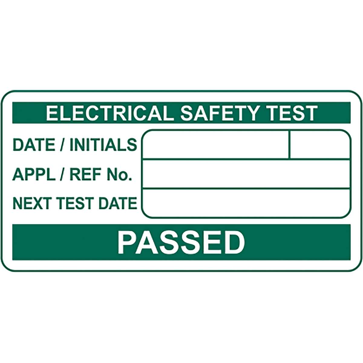 Self-Adhesive "Electrical Safety Test...PASSED" PAT Test Label (Roll of ...