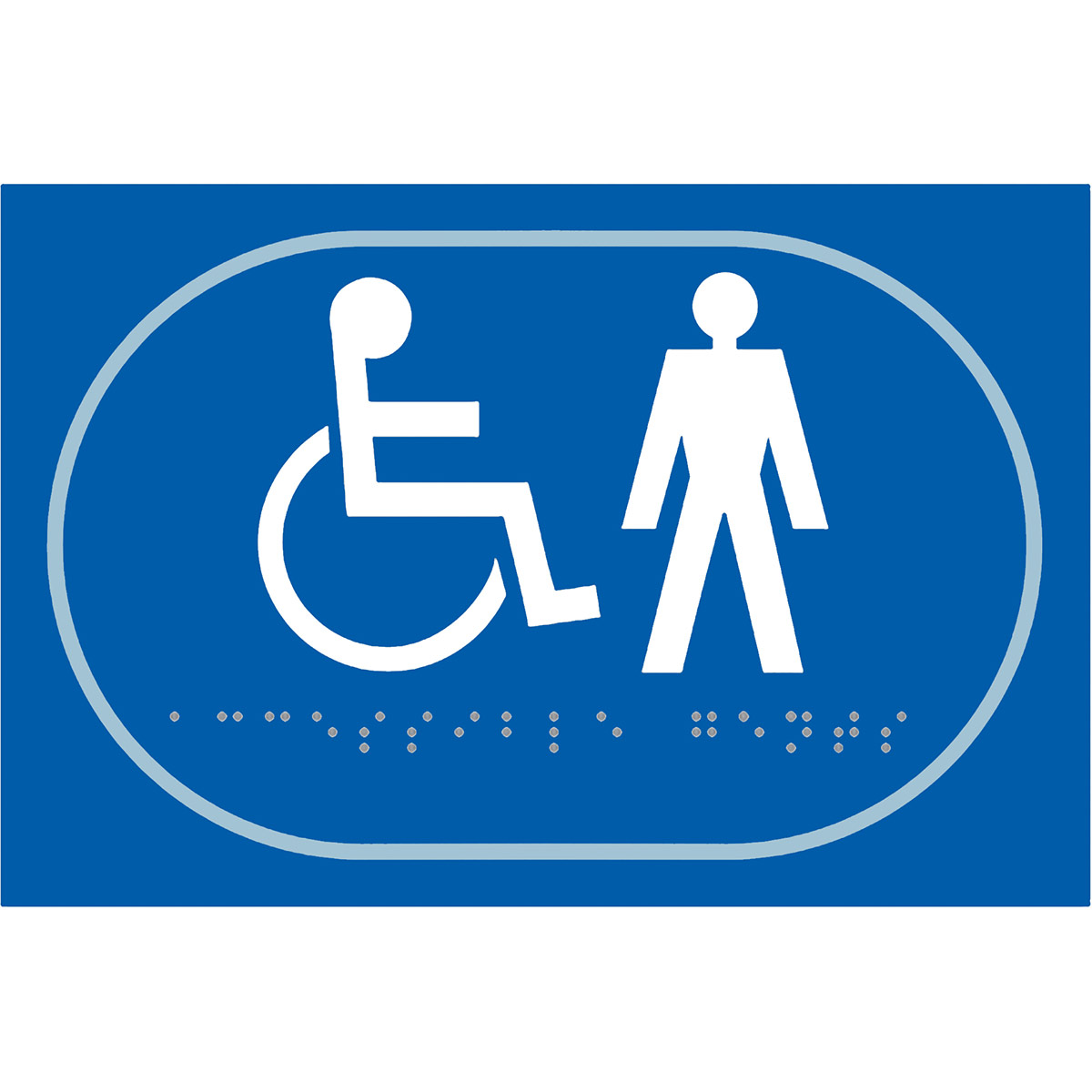 Taktyle Blue/White Disabled/Men’s Toilet Braille Sign 225mm x 150mm ...