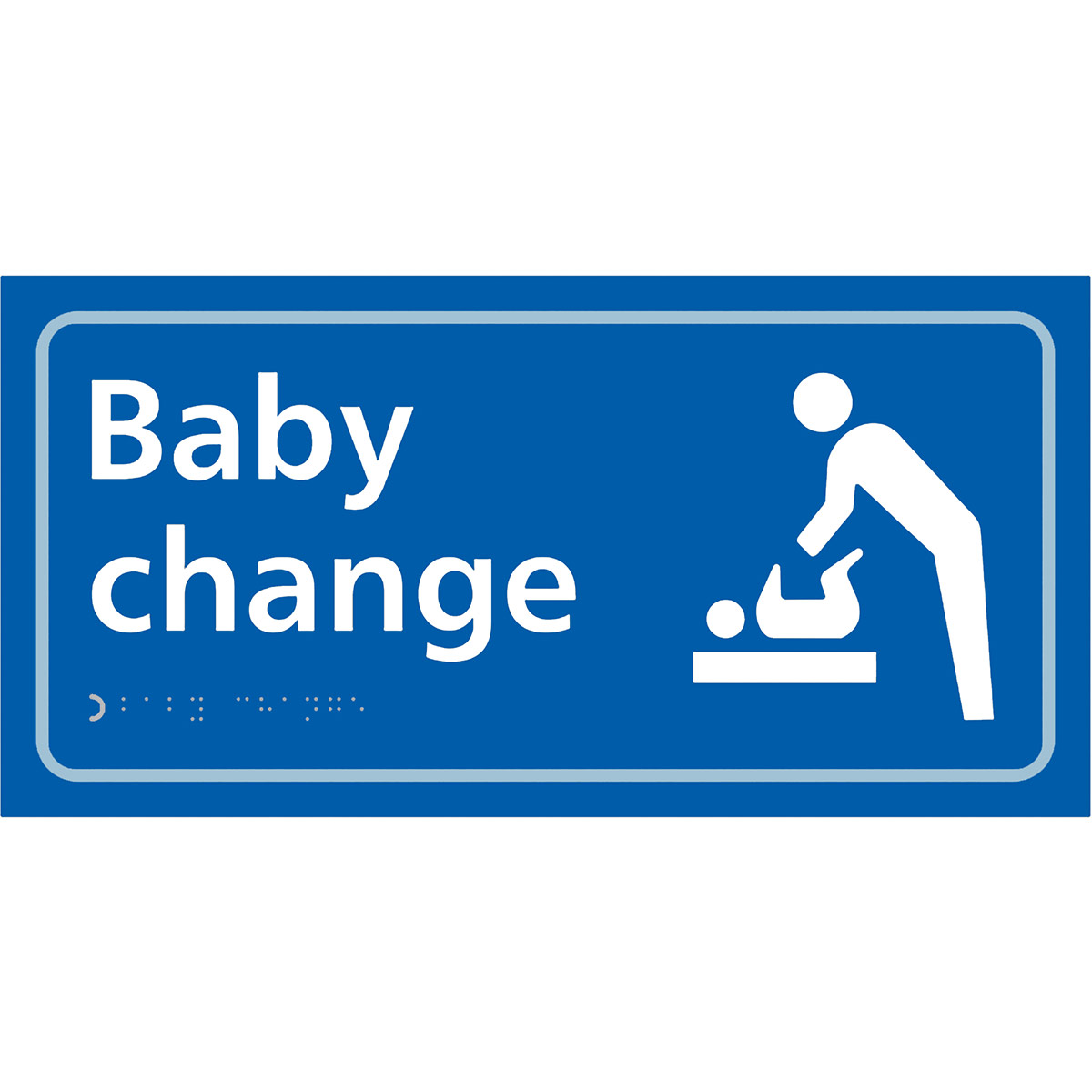 Taktyle Blue/White Self-Adhesive "Baby Change" Braille Sign 300mm x ...