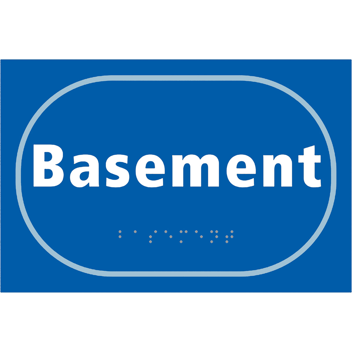 Taktyle Blue/White Self-Adhesive "Basement" Braille Sign 225mm x 150mm ...