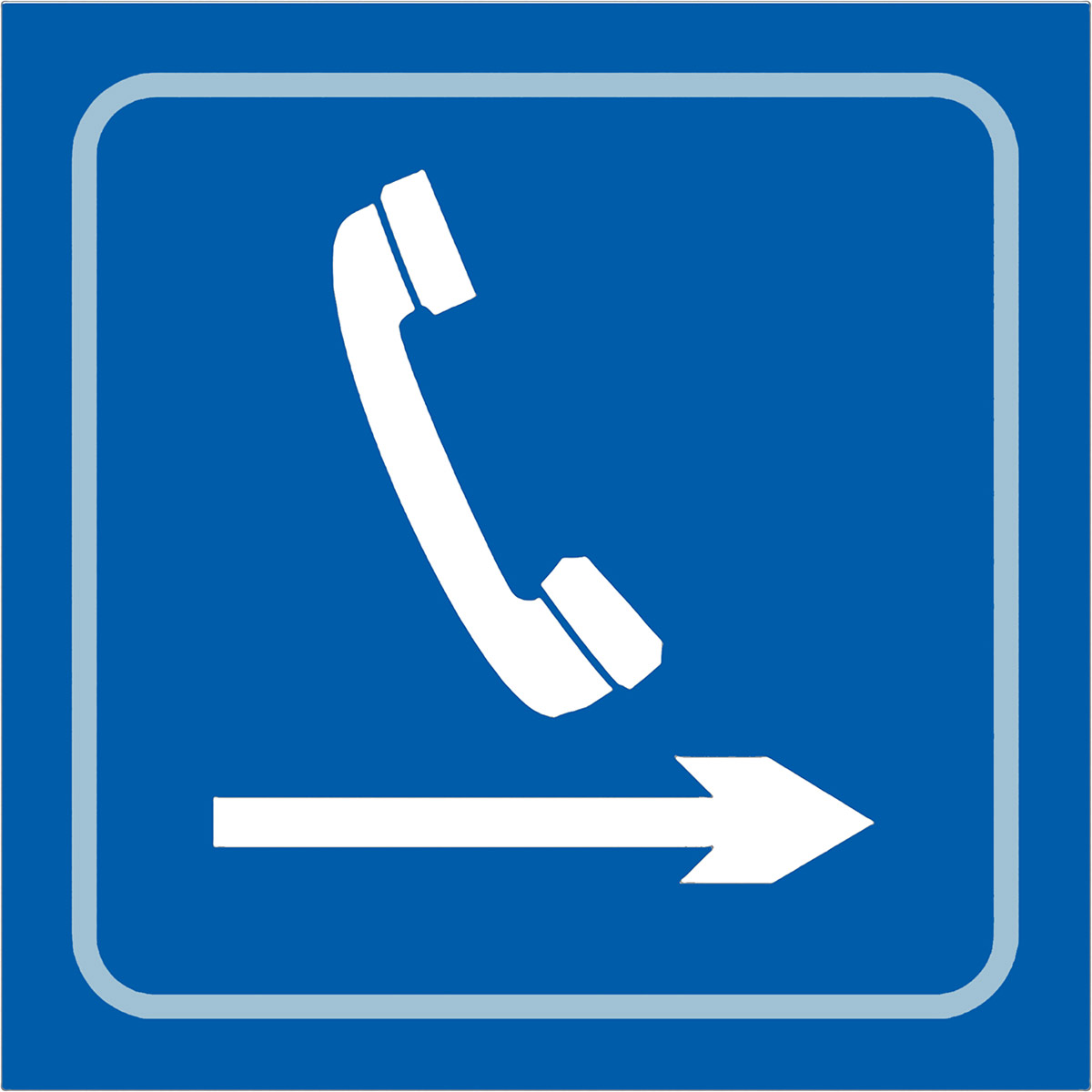 Taktyle Blue/White Self-Adhesive Telephone Right Braille Sign 150mm x ...