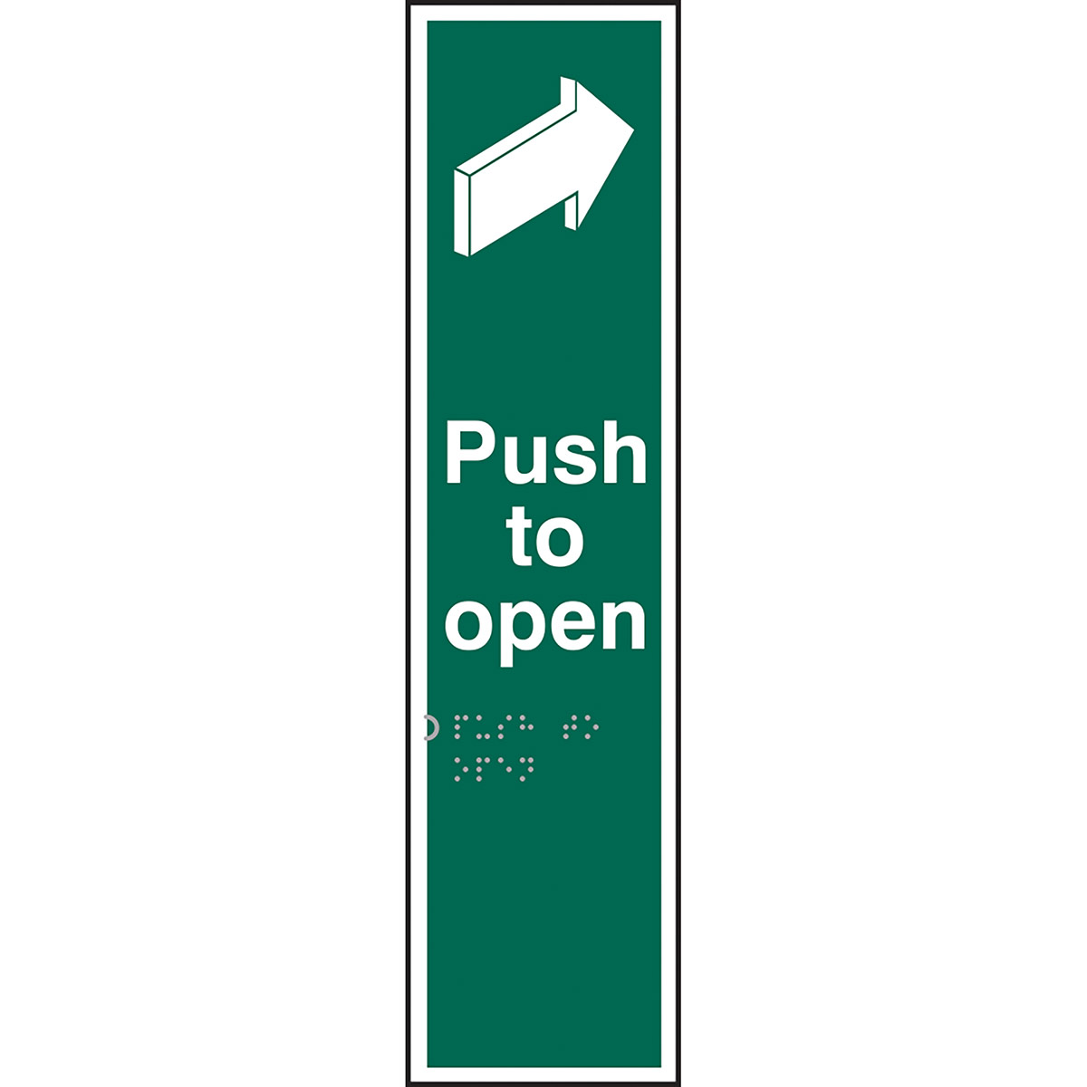 Taktyle Self-Adhesive "Push To Open" Up Braille Sign 75mm x 300mm ...