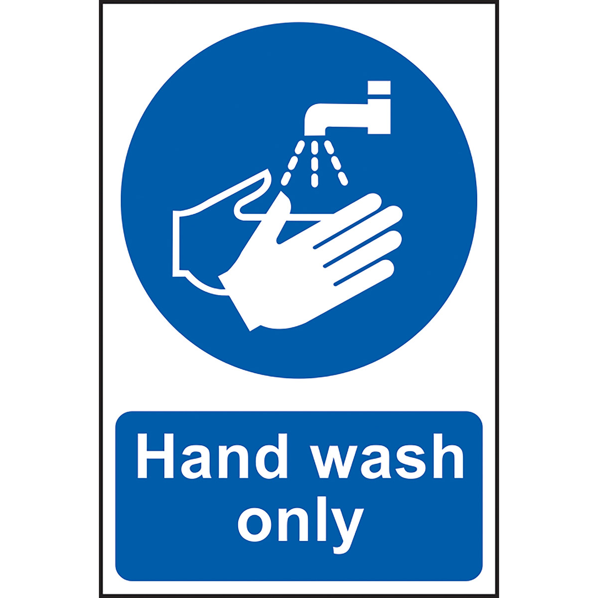Self-adhesive PVC "Hand Wash Only" Sign 200mm x 300mm | Spectrum ...