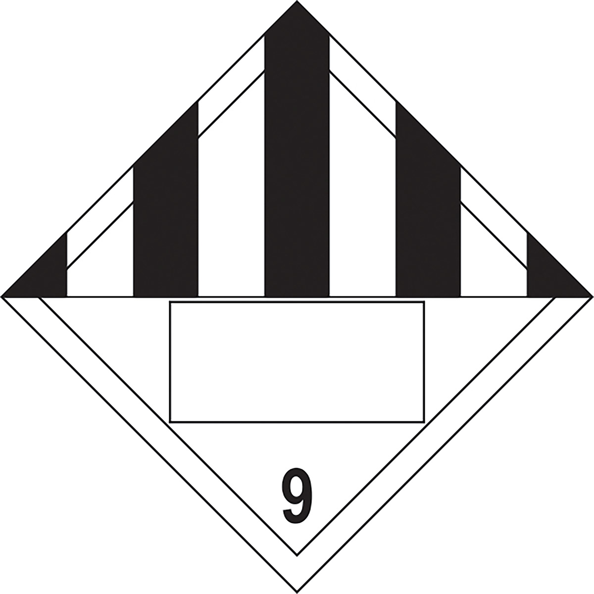 Self-Adhesive Vinyl Black/White Class 9 Dangerous Goods Label 250mm ...