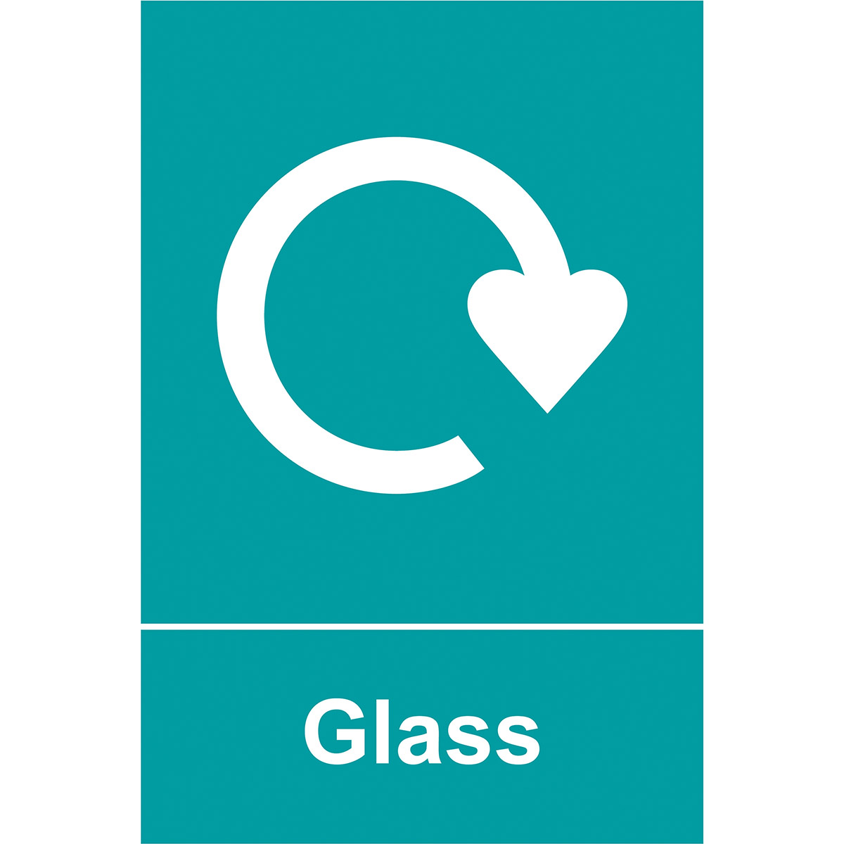 Self-Adhesive Vinyl "Glass" Recycling Sign 150mm x 200mm | Spectrum ...