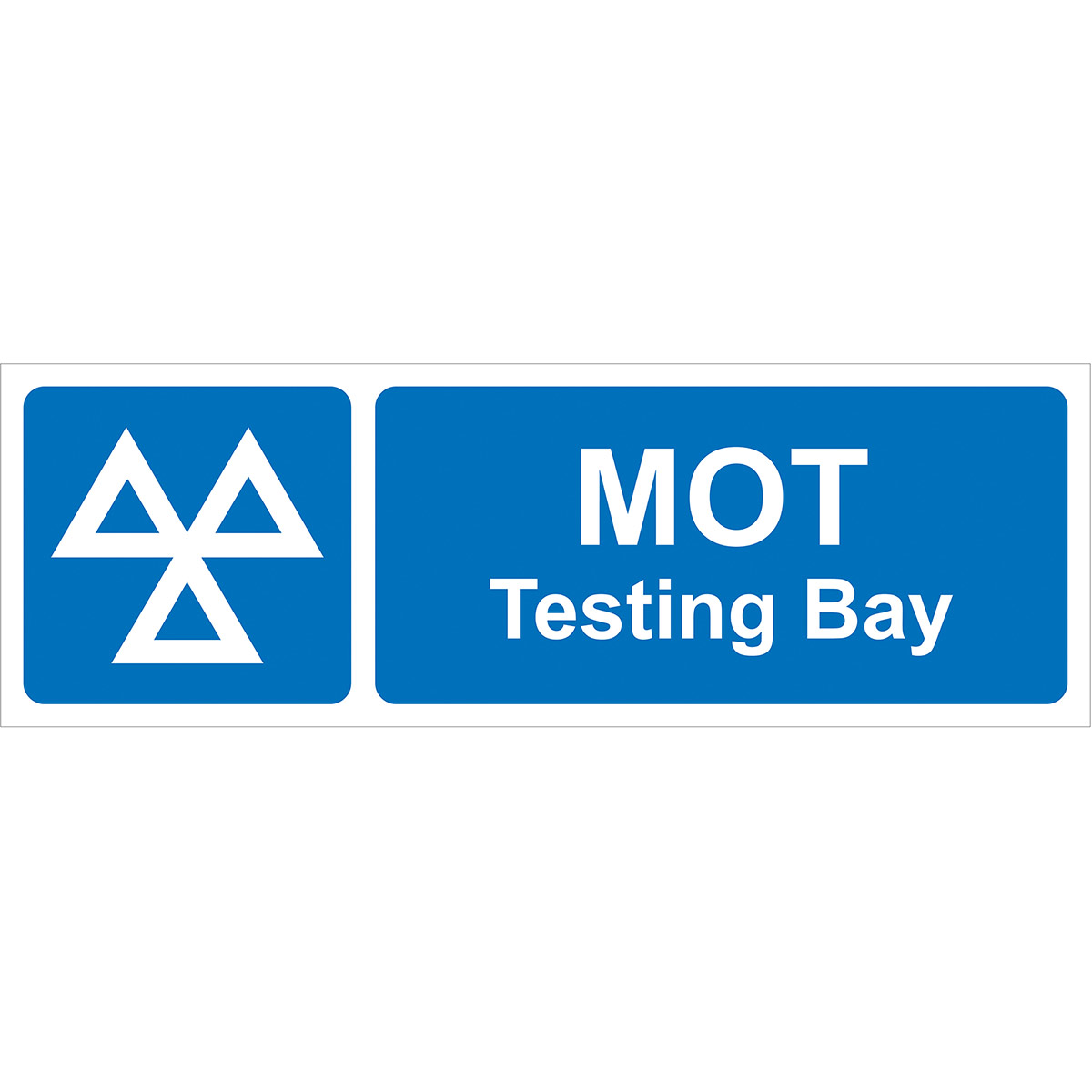 PVC "MOT Testing Bay" Sign 600mm x 200mm | Spectrum Industrial ...