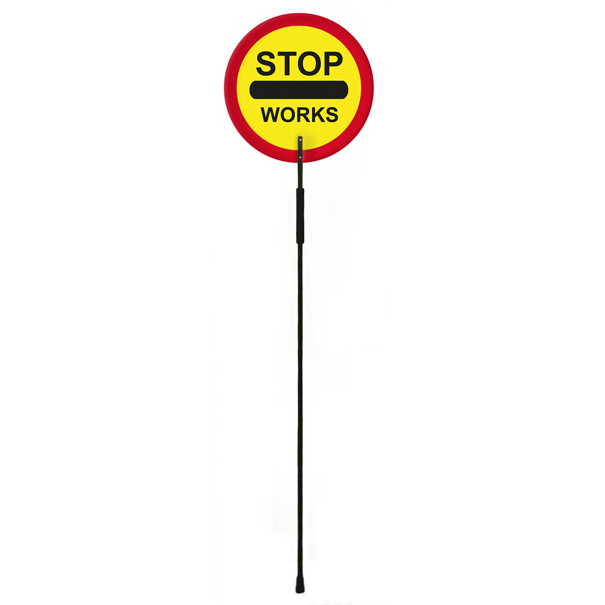 Yellow/Red "Stop Works" Lollipop Sign 600mm | Not Branded | Lollipop ...
