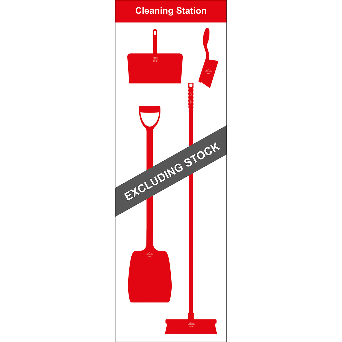 Red Type A Cleaning Station Shadow Board 650mm x 1.9m | Spectrum ...