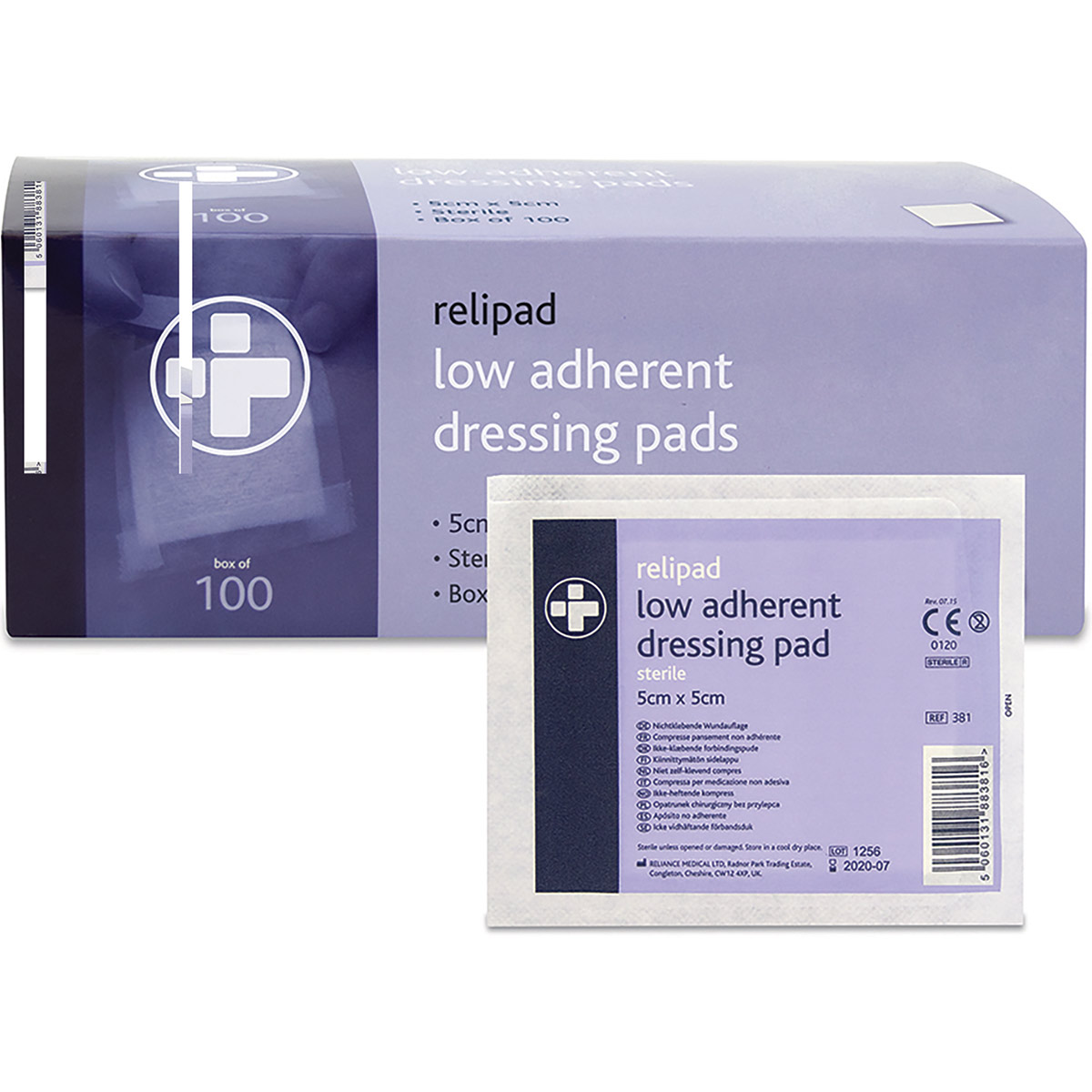 Relipad Sterile Low-Adherent Dressing Pad 5cm x 5cm | Reliance Medical ...