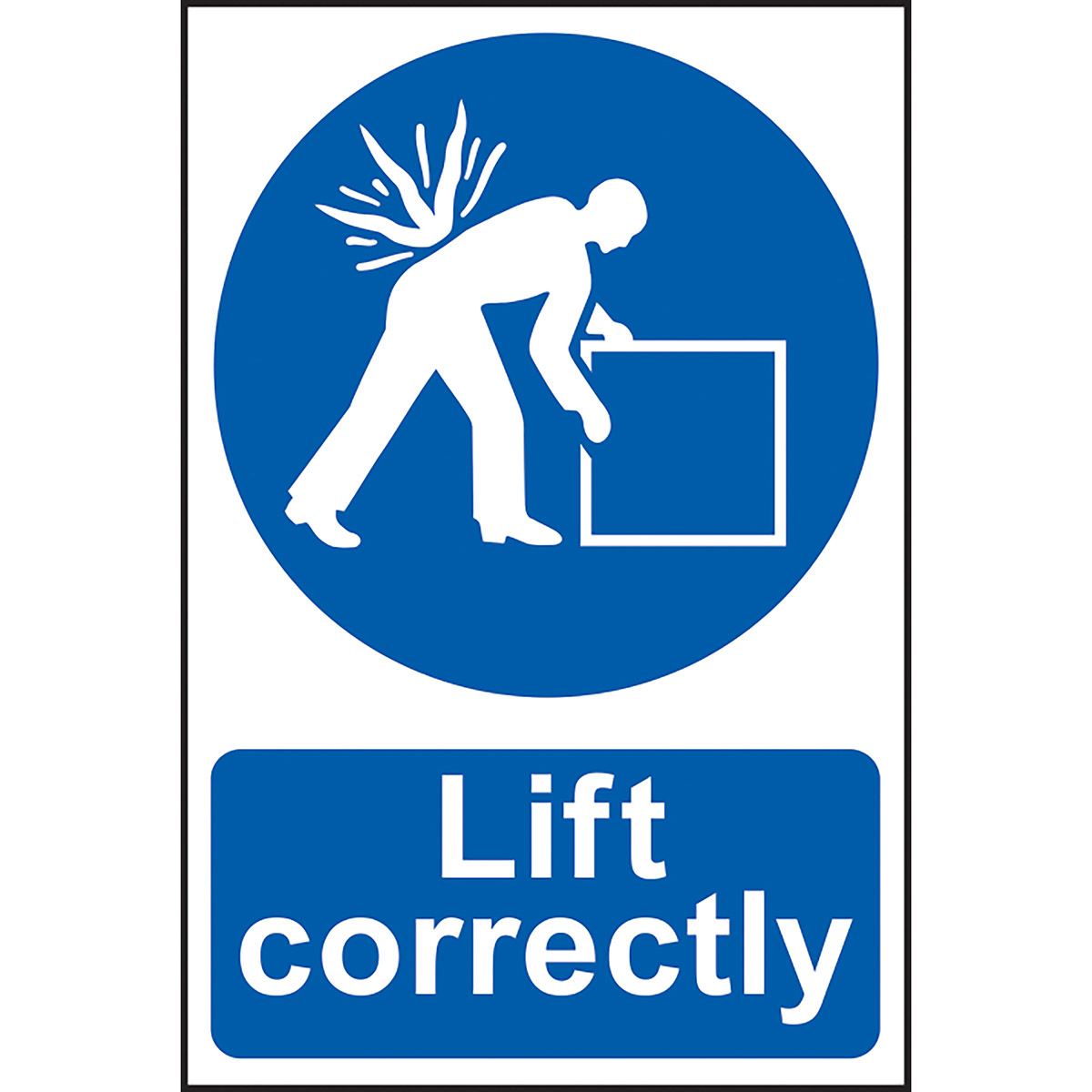 Self-Adhesive PVC "Lift Correctly" Sign 200mm x 300mm | Spectrum ...