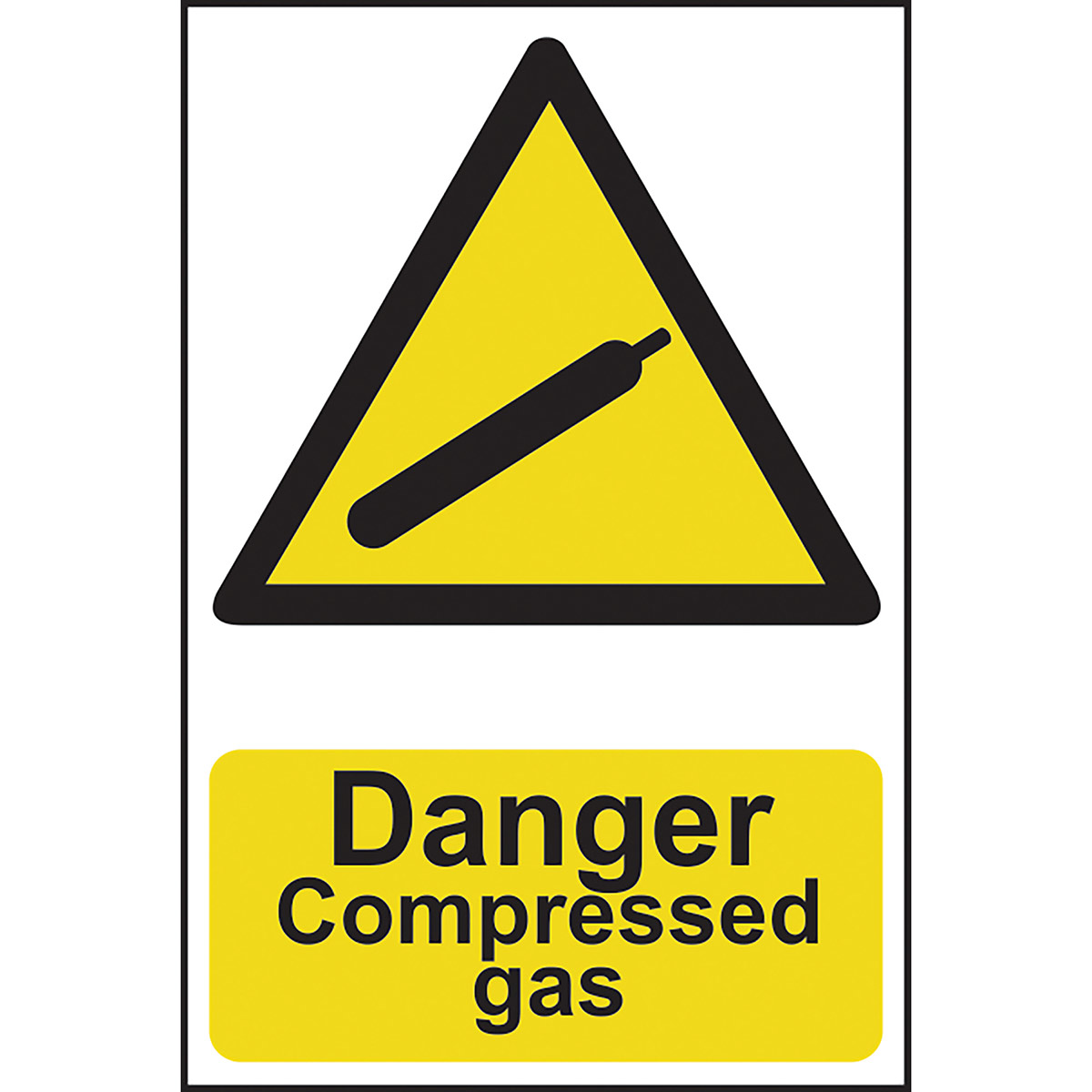 Self-Adhesive PVC "Danger Compressed Gas" Sign 200mm x 300mm | Spectrum ...
