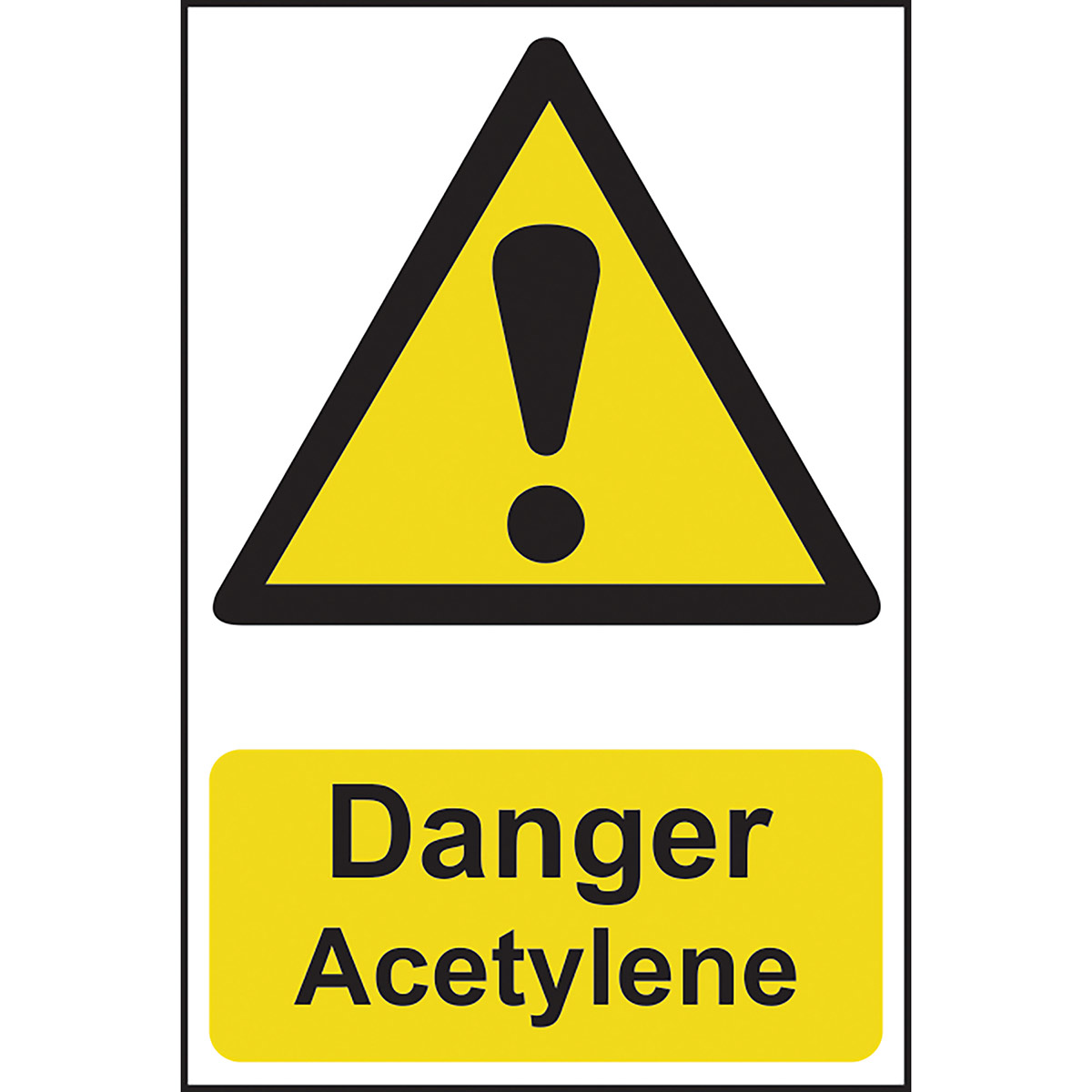 Self-Adhesive PVC "Danger Acetylene" Sign 200mm x 300mm | Spectrum ...