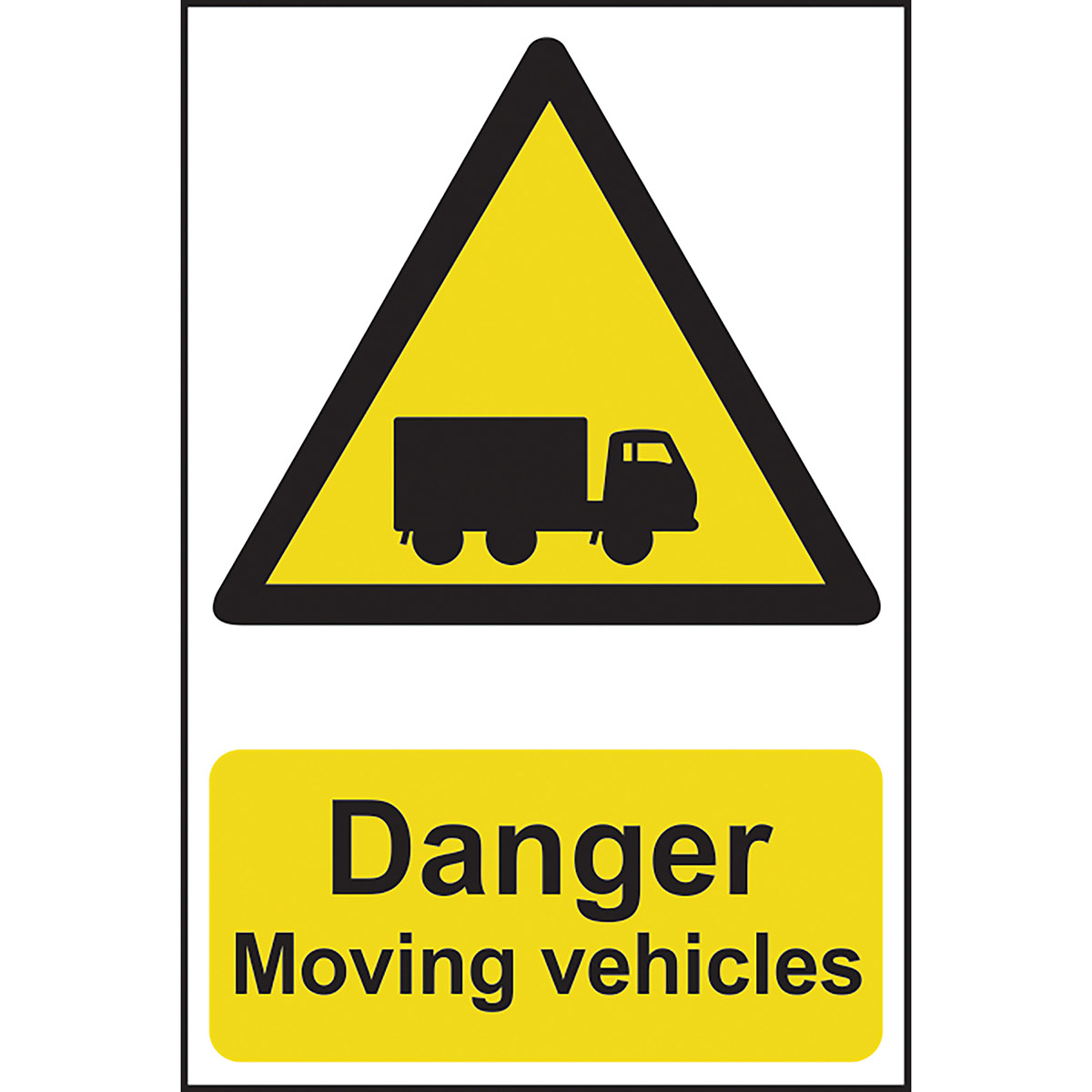 Self-Adhesive PVC "Danger Moving Vehicles" Sign 200mm x 300mm ...