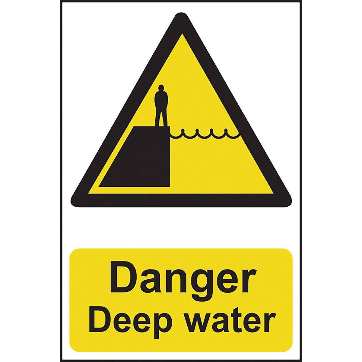 Self-Adhesive PVC "Danger Deep Water" Sign 200mm x 300mm | Spectrum ...
