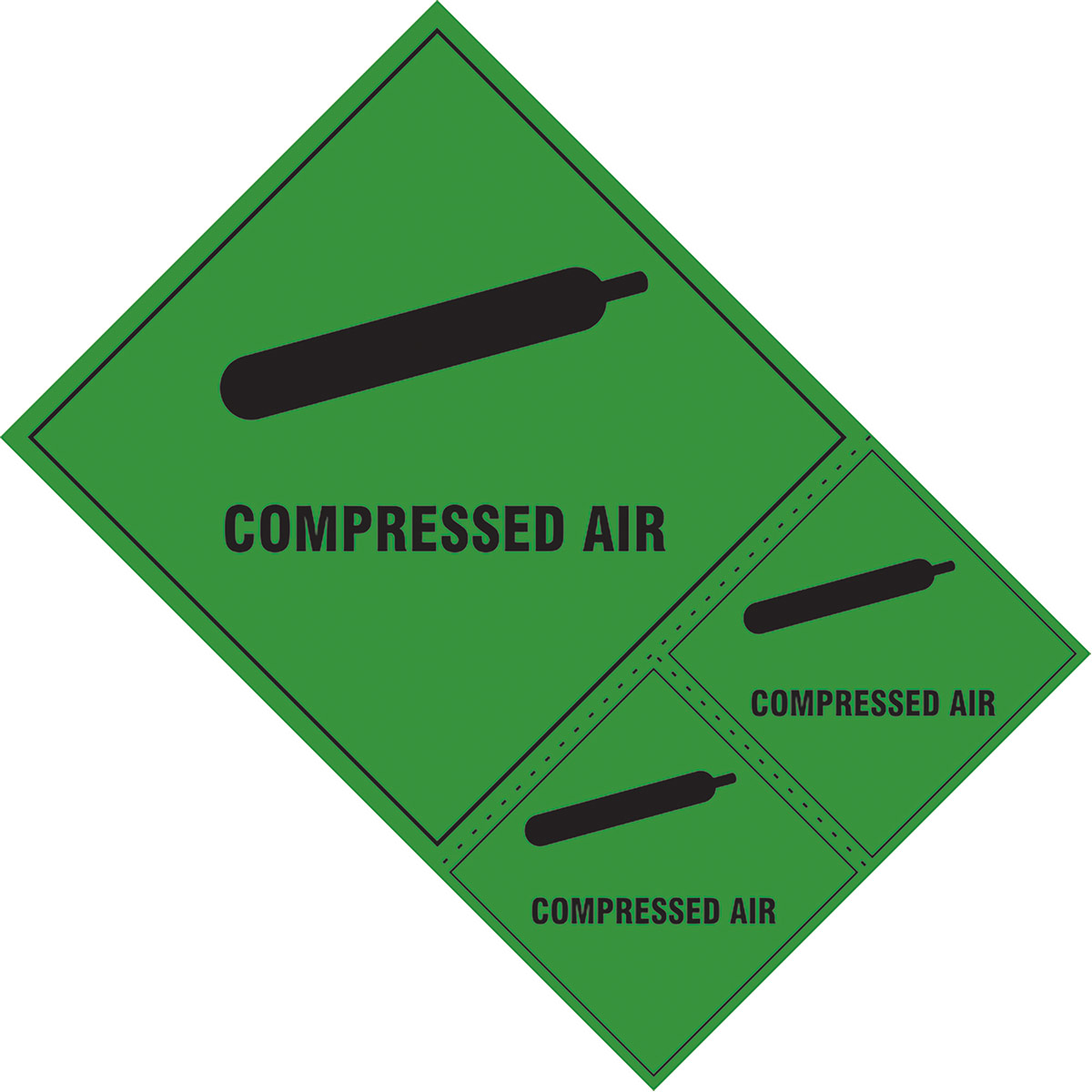 Self-Adhesive Vinyl "Compressed Air" Dangerous Goods Label (Pack of 3 ...