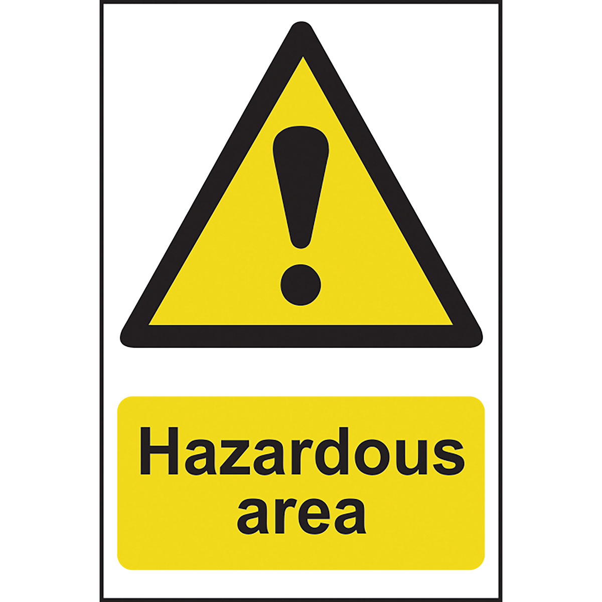 Self-Adhesive PVC "Hazardous Area" Sign 400mm x 600mm | Spectrum ...