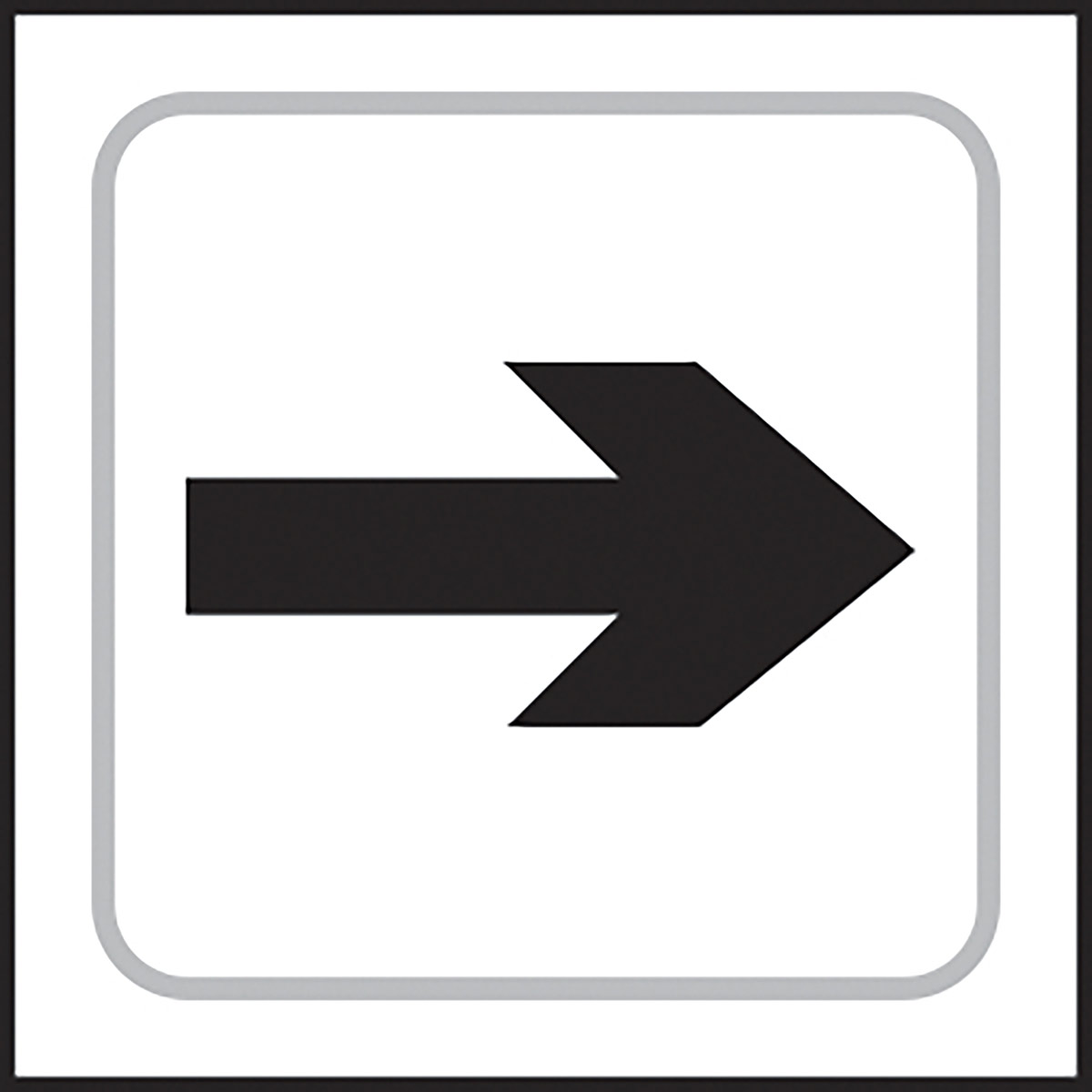 Taktyle White/Black Self-Adhesive Arrow Right Braille Sign 150mm x ...