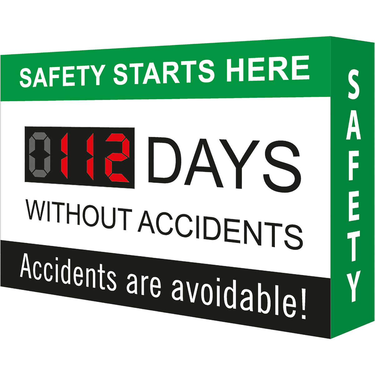 Dibond "Days Without Accident" Safety Scoreboard 1200mm x 900mm ...