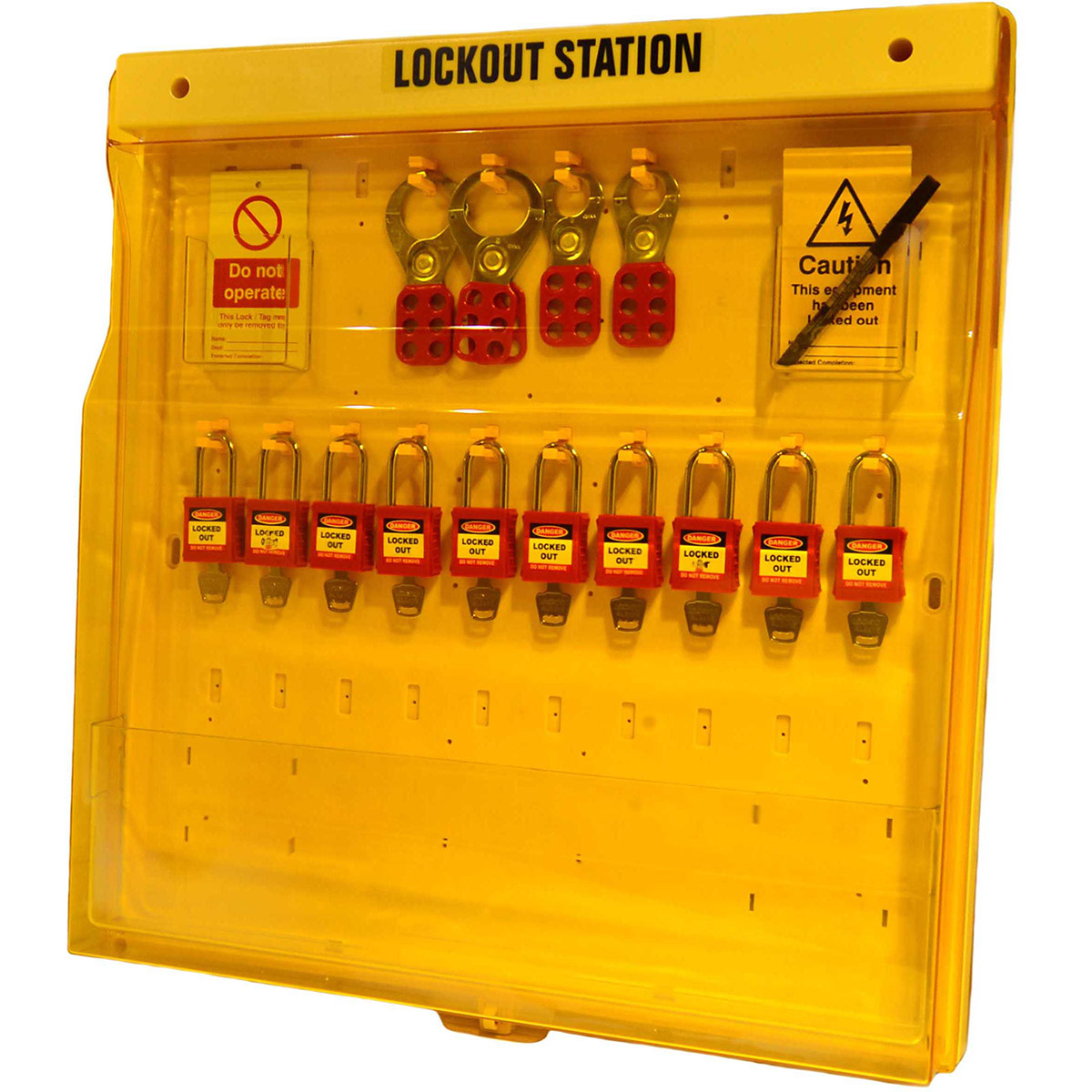 Spectrum Industrial 10-Padlock Lockout Station with Cover | Spectrum ...