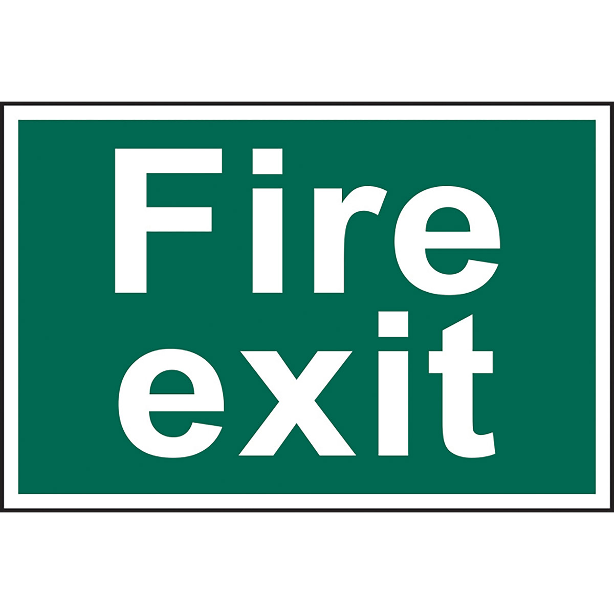 Self-Adhesive PVC "Fire Exit" Sign 300mm x 200mm | Spectrum Industrial ...