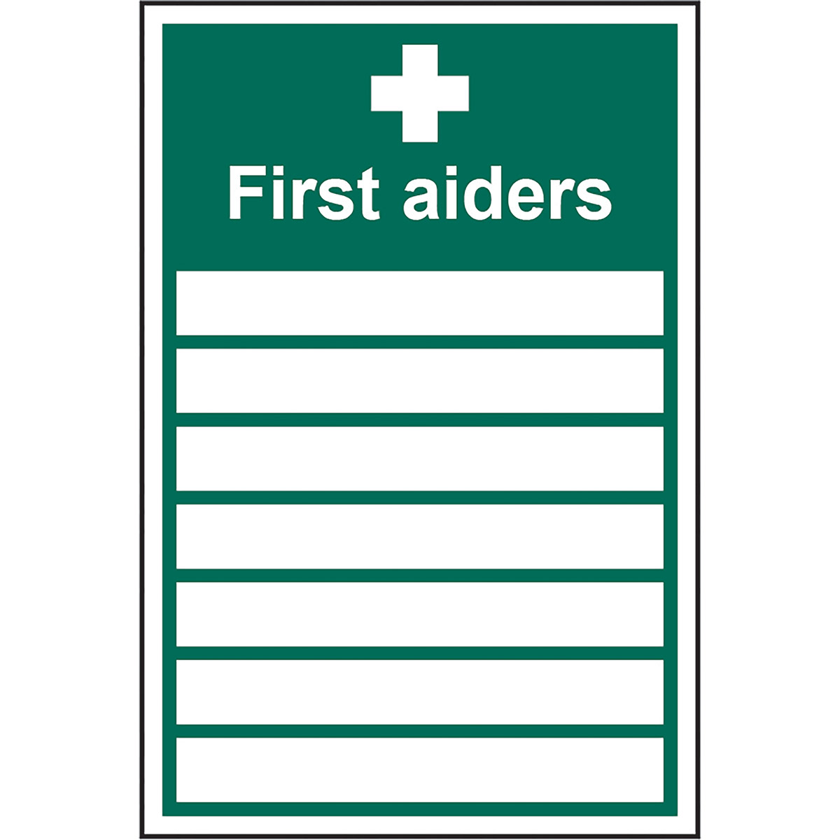 Self-Adhesive Vinyl "First Aiders" Sign 200mm x 300mm | Spectrum ...