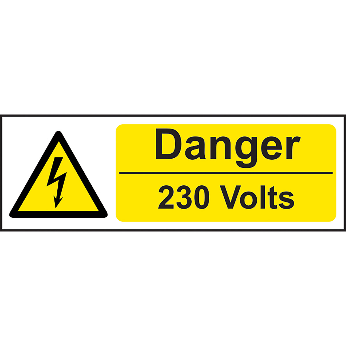 PVC "Danger 230 Volts" Sign 300mm x 100mm | Spectrum Industrial ...