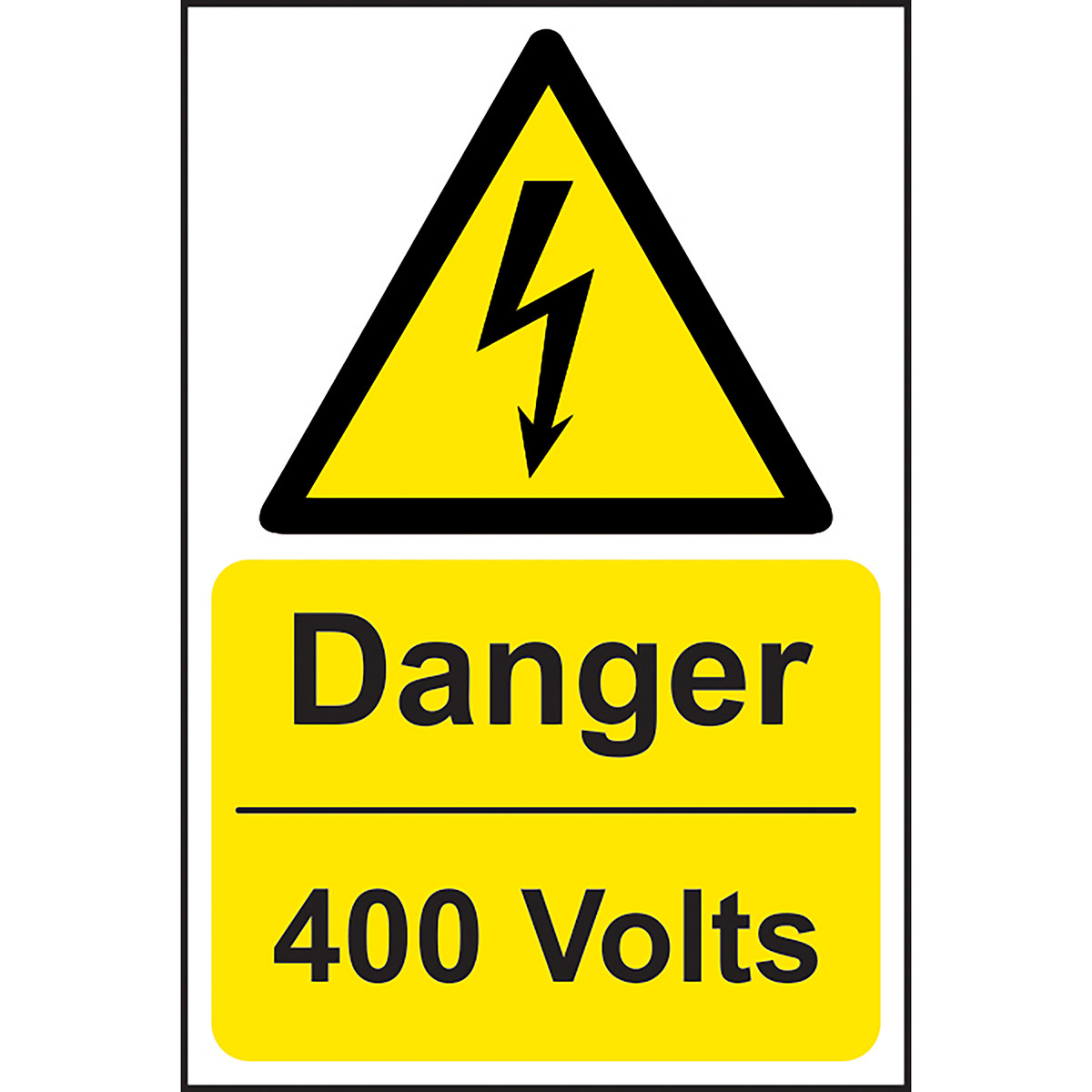 Self-Adhesive Vinyl "Danger 400 Volts" Sign 400mm x 600mm | Spectrum ...