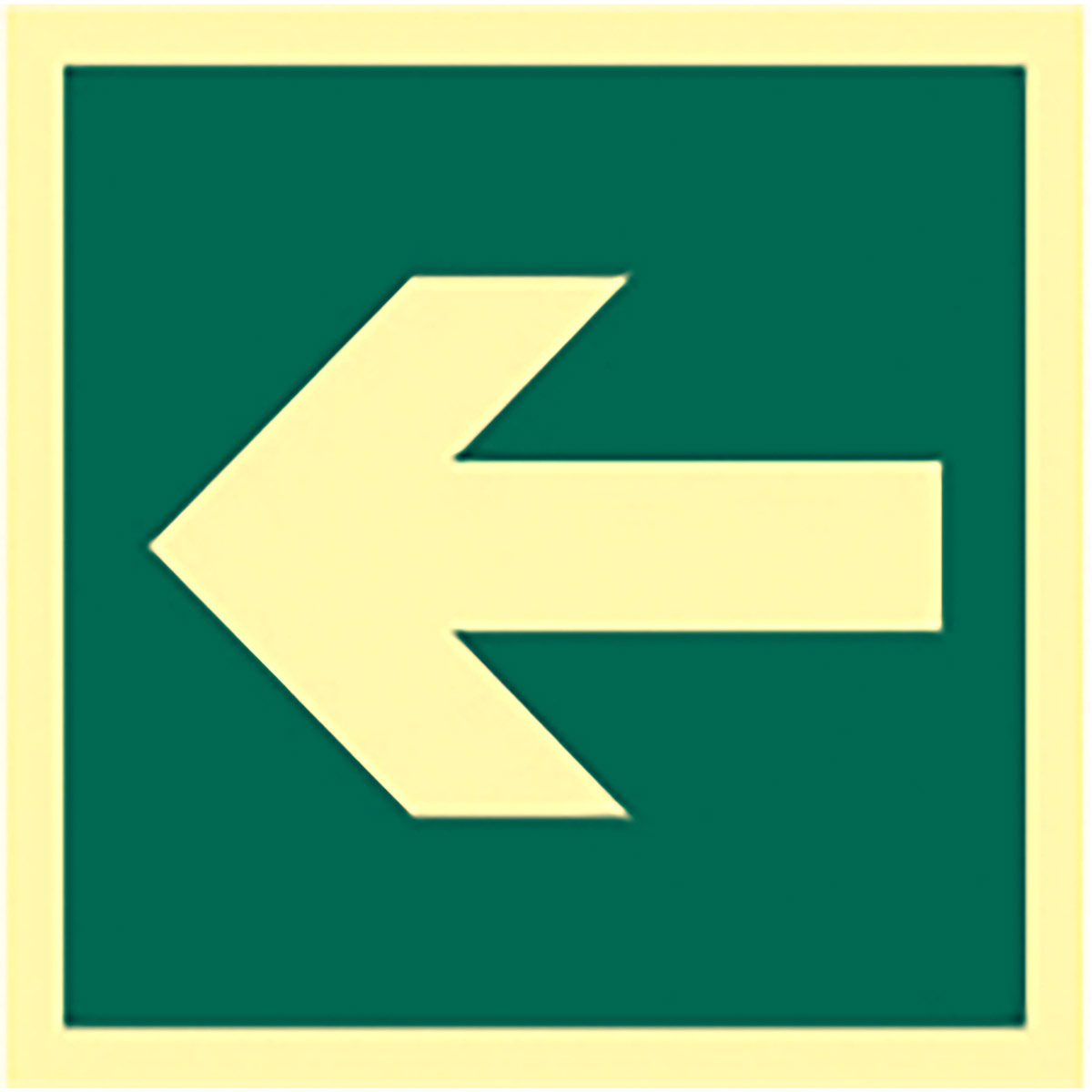 Self-Adhesive Vinyl Photoluminescent Fire Exit Arrow Sign 150mm x 150mm ...