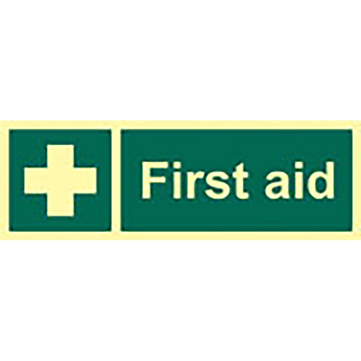 Self-Adhesive Vinyl Photoluminescent "First Aid" Sign 300mm x 100mm ...