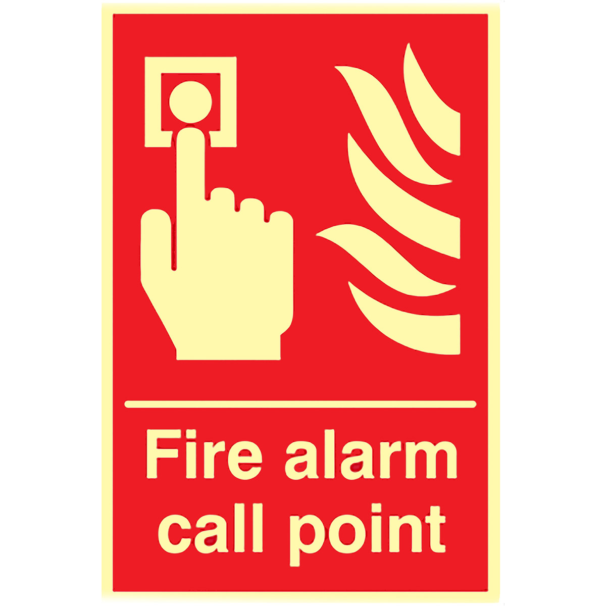 Self-Adhesive Vinyl Photoluminescent "Fire Alarm Call Point" Sign 200mm ...