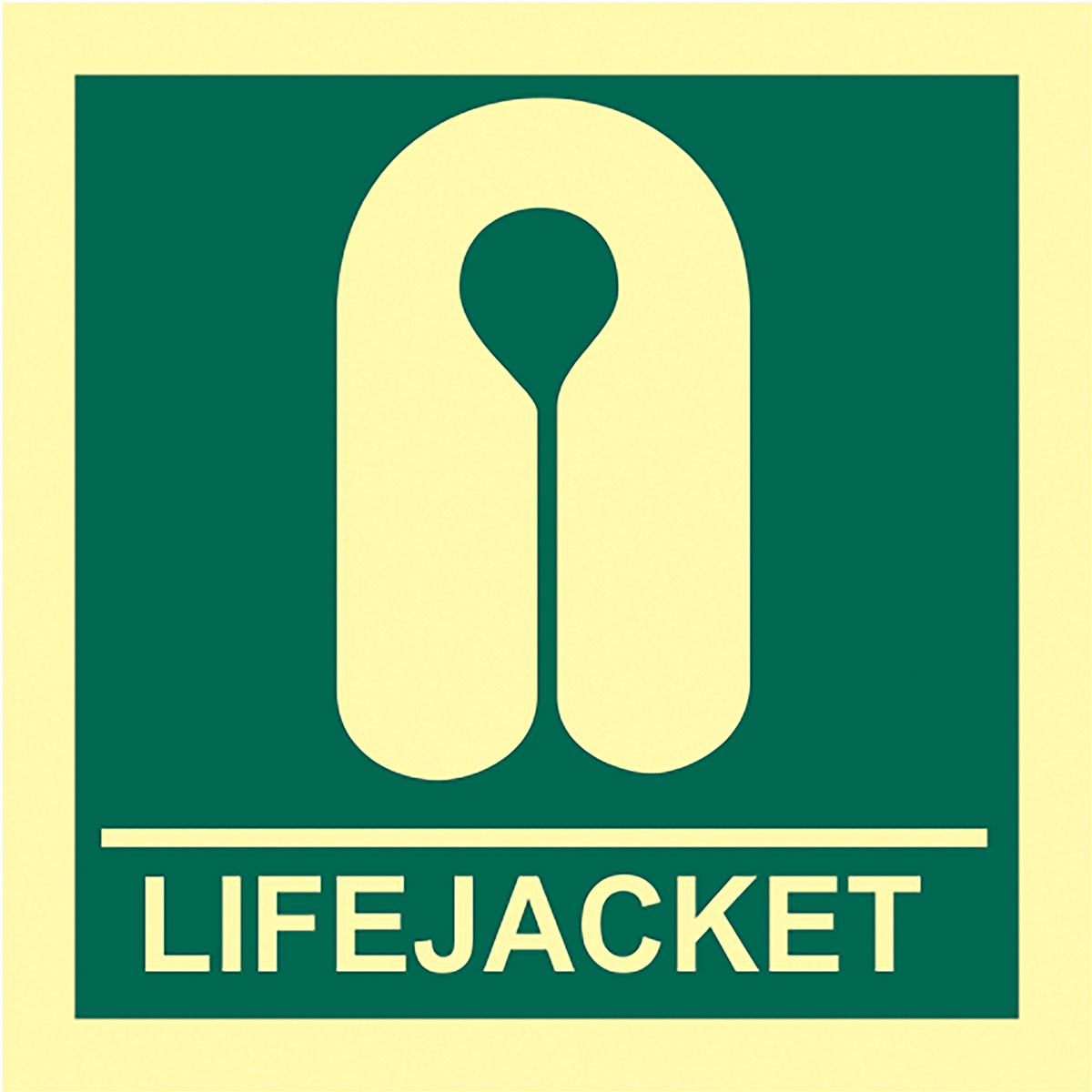 Self-Adhesive Vinyl Photoluminescent "Life Jacket" Sign 150mm x 150mm ...