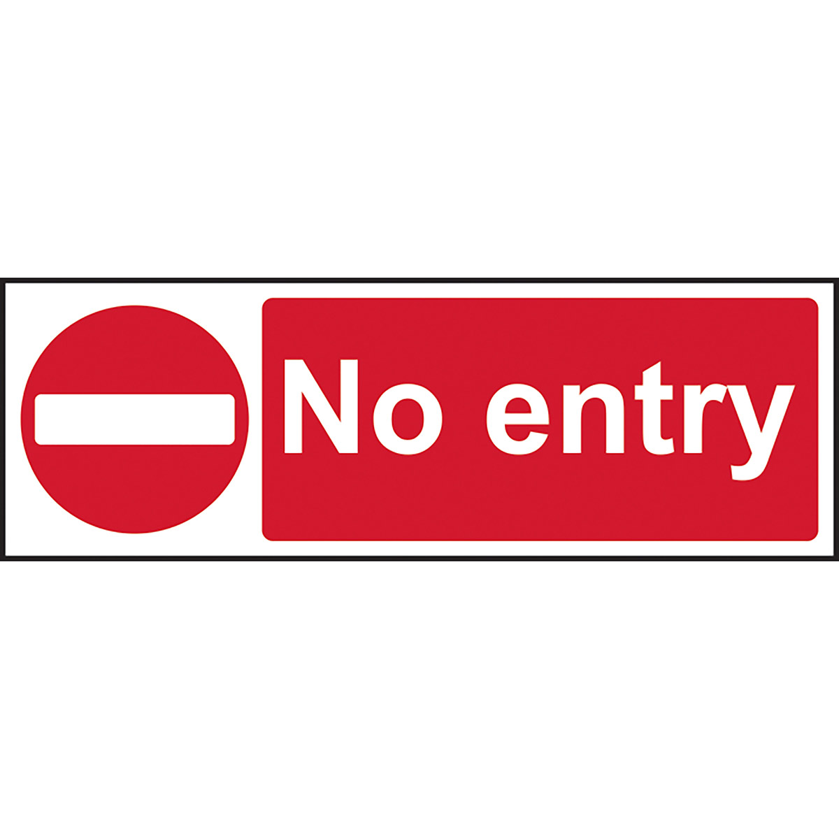 Self-Adhesive Vinyl "No Entry" Sign 300mm x 100mm | Spectrum Industrial ...