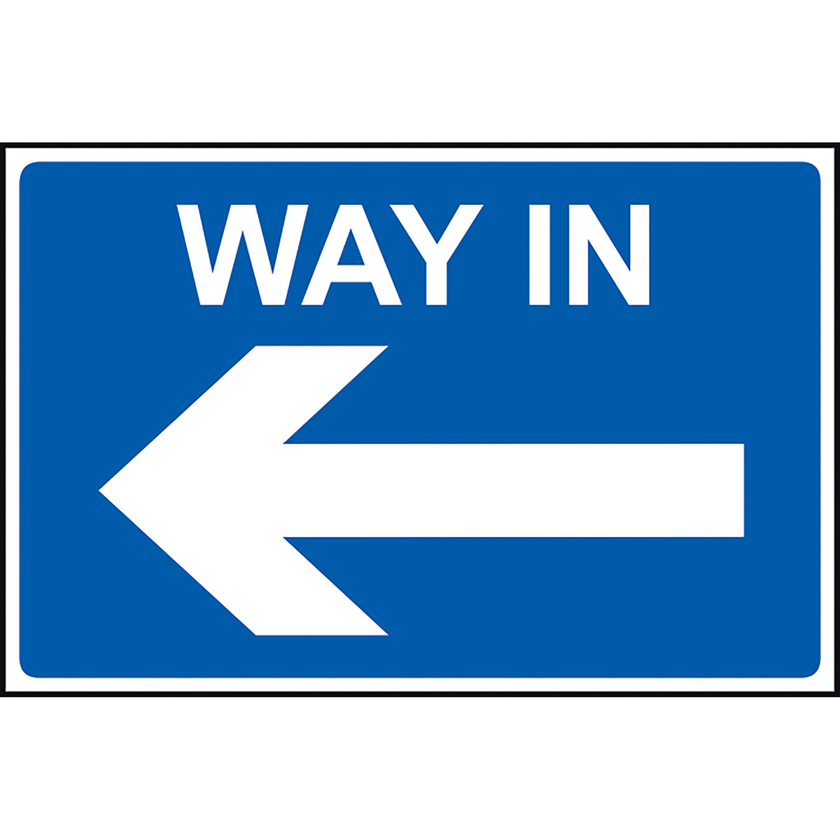 PVC "Way In" Left Sign 600mm x 450mm | Spectrum Industrial | Entry and ...