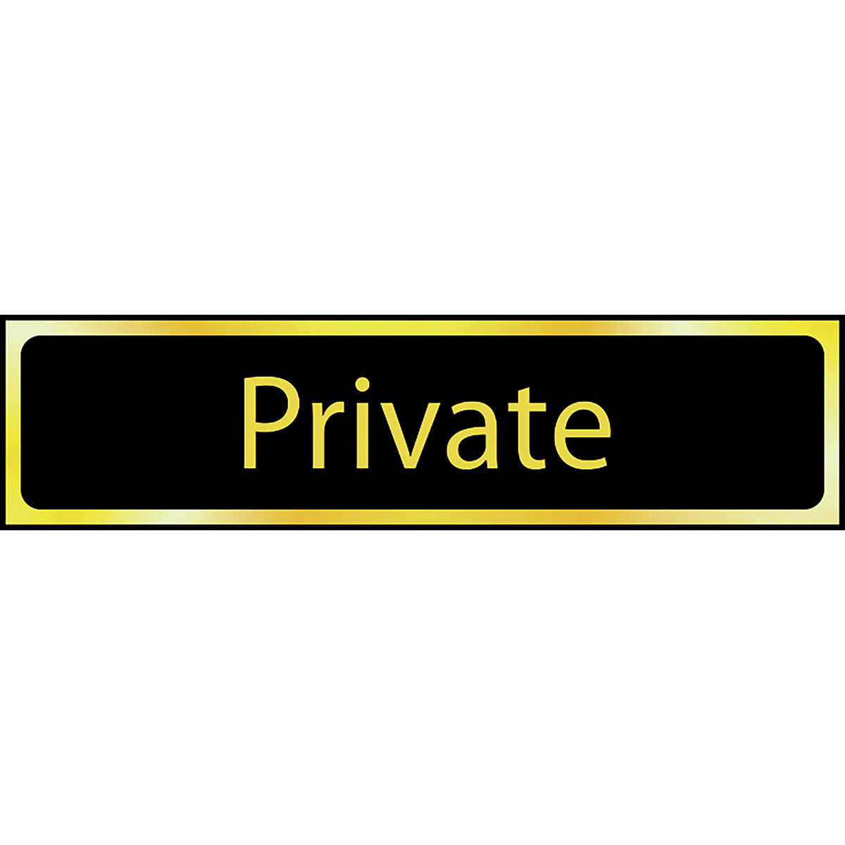 Self-Adhesive Black/Gold "Private" Sign 200mm x 50mm | Not Branded ...