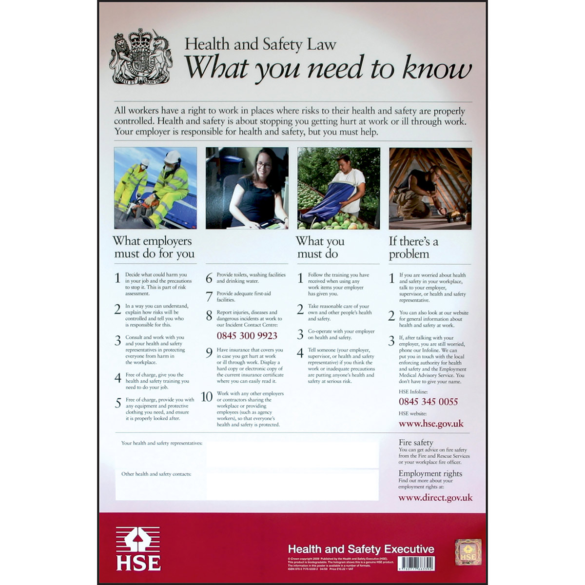 Laminated HSE Law Poster 297mm x 420mm | Spectrum Industrial | Office ...