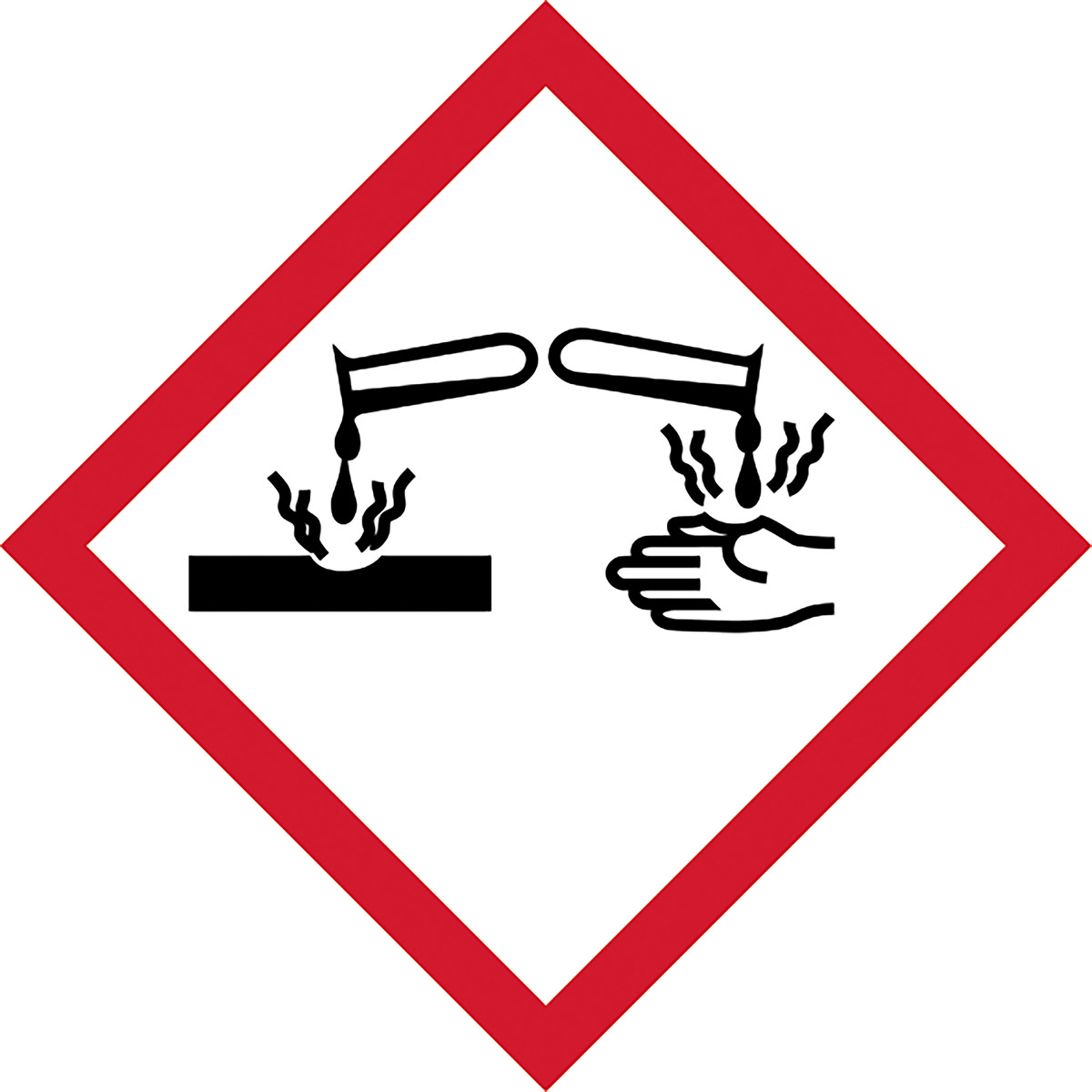 Self-Adhesive Vinyl Corrosive GHS Label 50mm (Pack of 10) | Spectrum ...