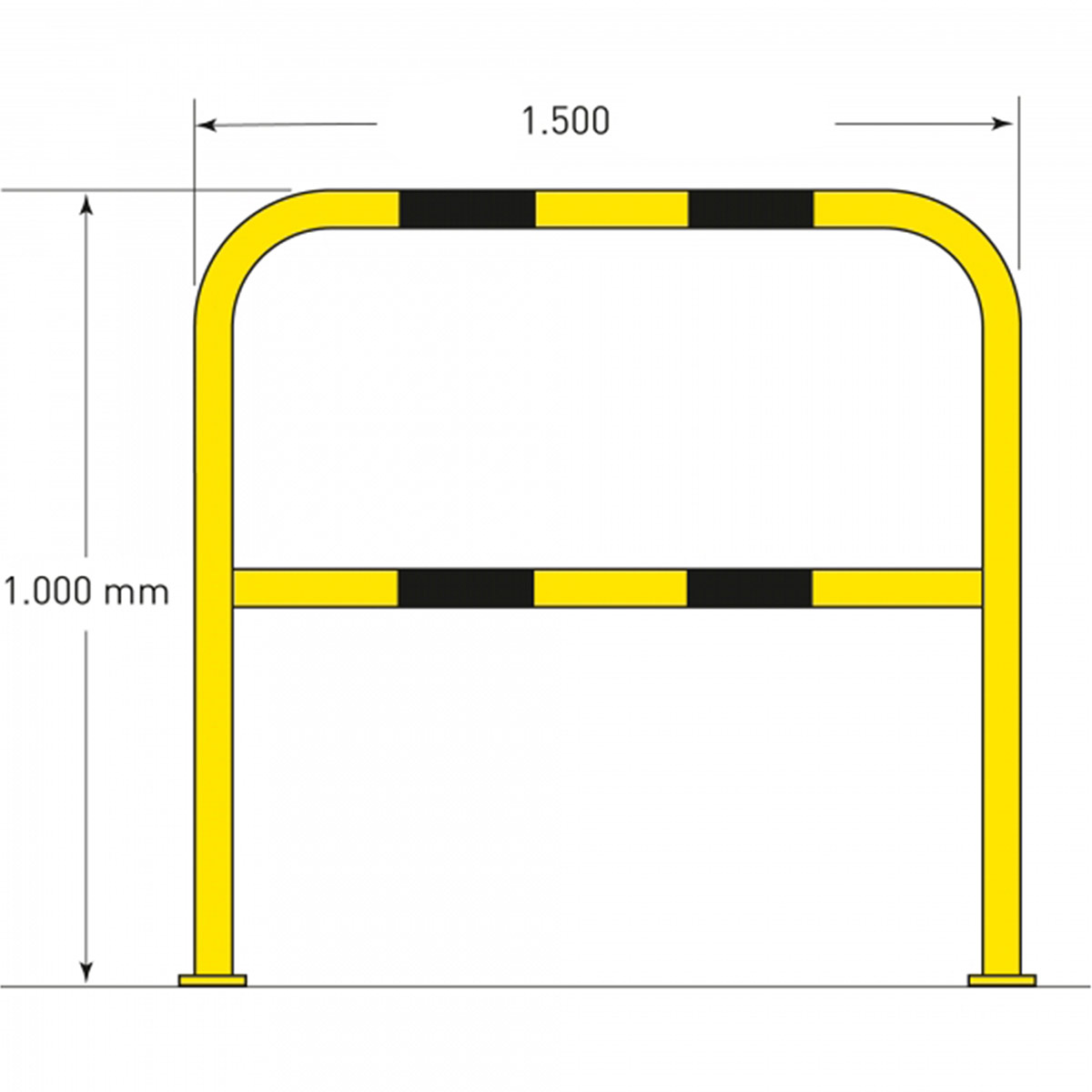 TRAFFIC-LINE Black/Yellow Indoor Steel Hoop Barrier 1m x 1.5m | Traffic ...