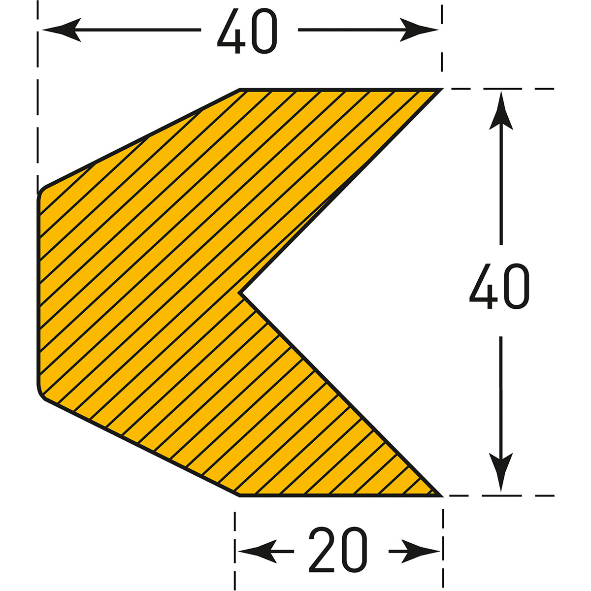 TRAFFIC-LINE Black/Yellow Trapezoid Magnetic Edge Protector | Traffic ...