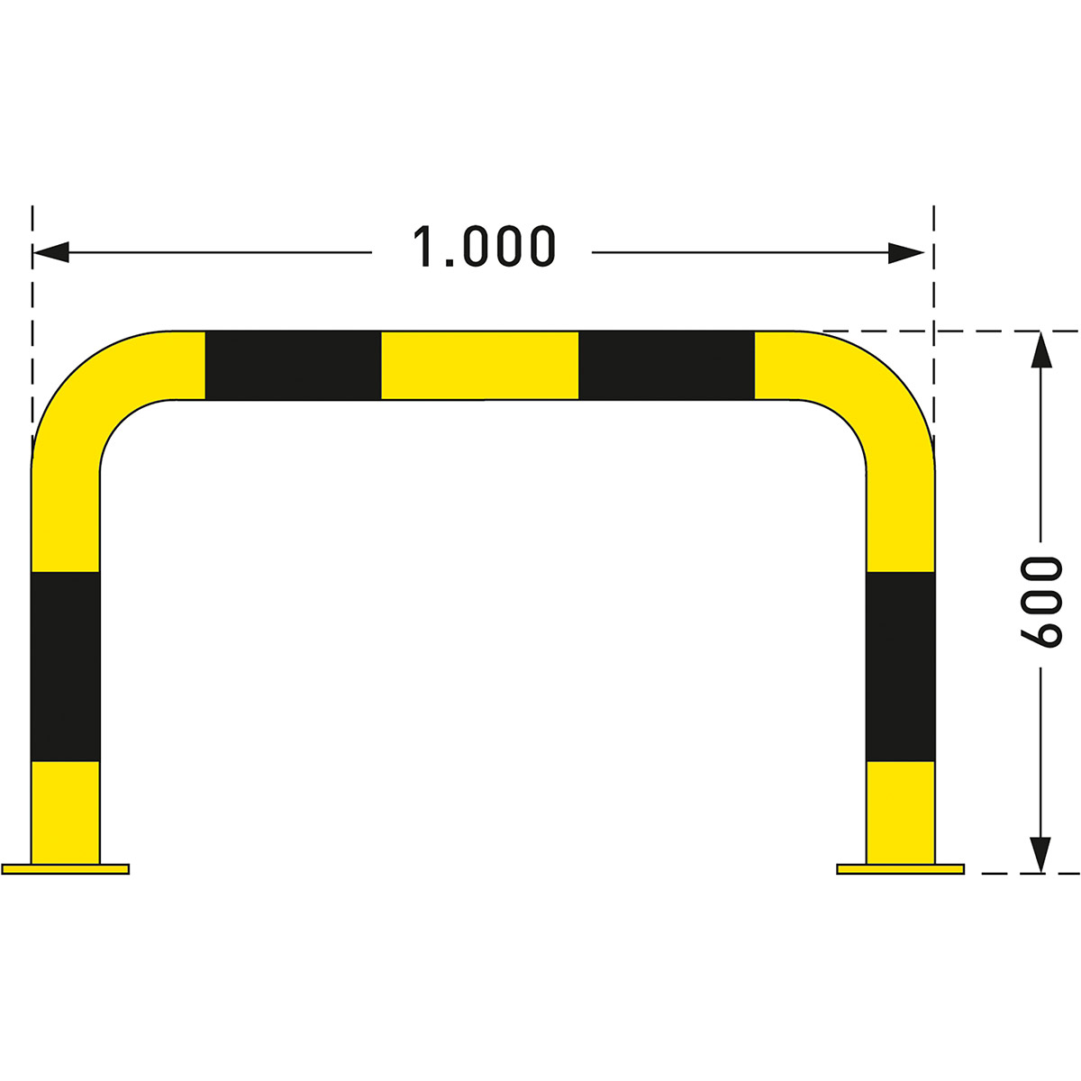 BLACK BULL Yellow/Black Outdoor Protection Guard 600mm x 1m | Traffic ...