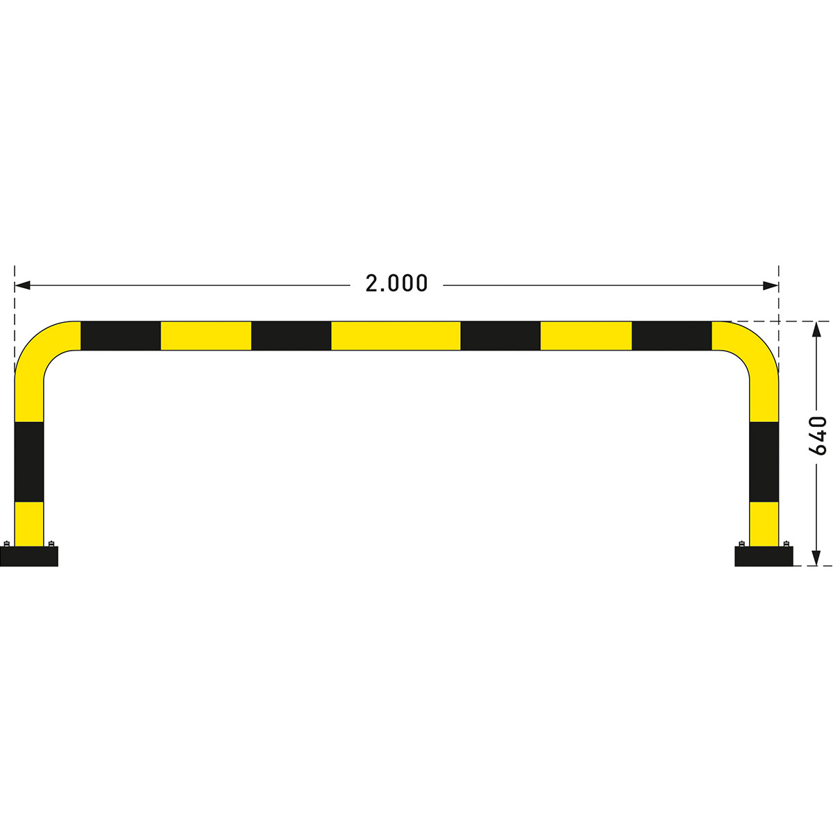 BLACK BULL FLEX Yellow/Black Indoor Protection Guard 640mm x 2m ...